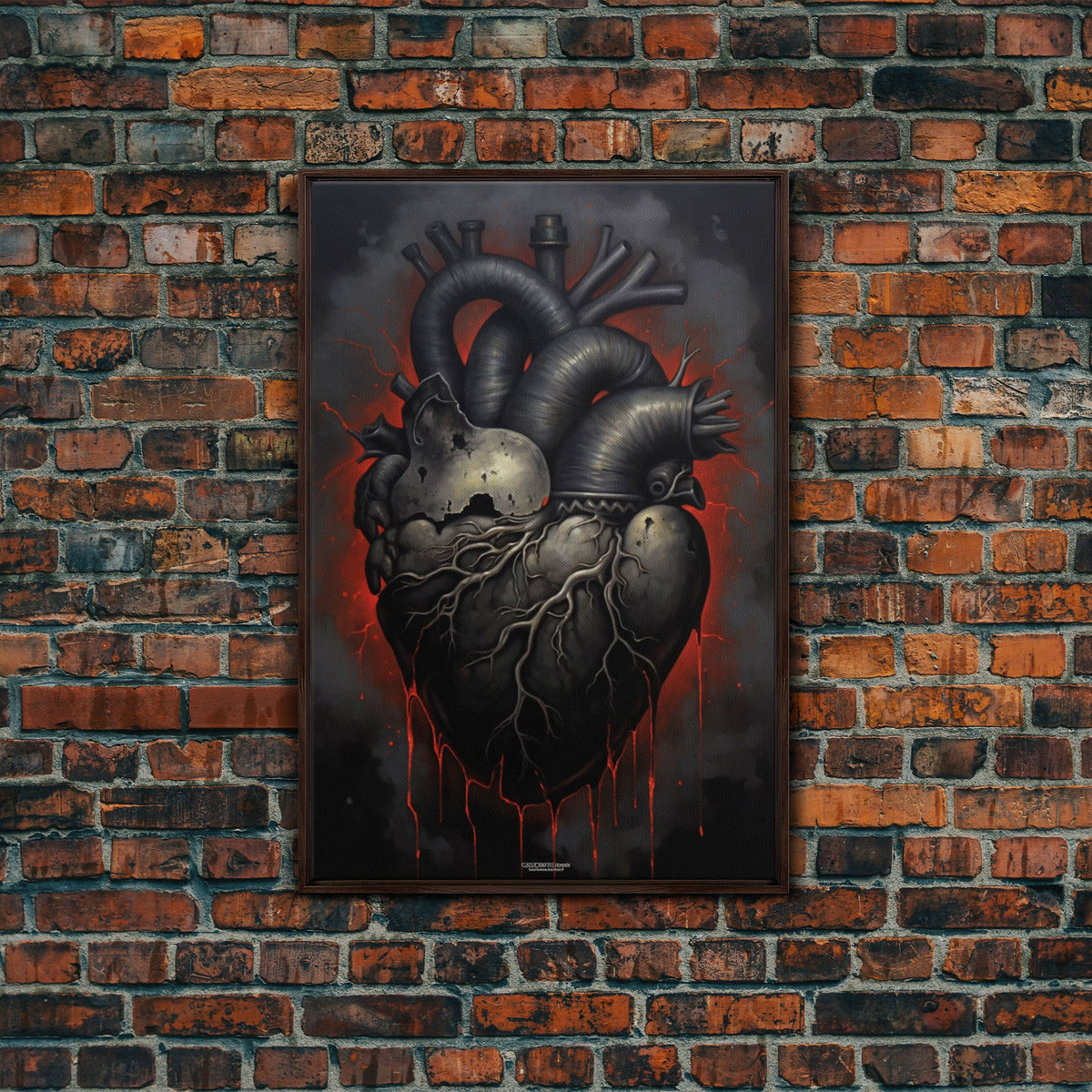 The Dark Heart, Macabre Decor, Halloween Poster Art / Framed Canvas Pr