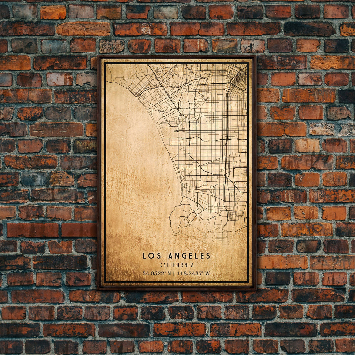 Los Angeles Vintage Map Print | Los Angeles Map | California Map Art