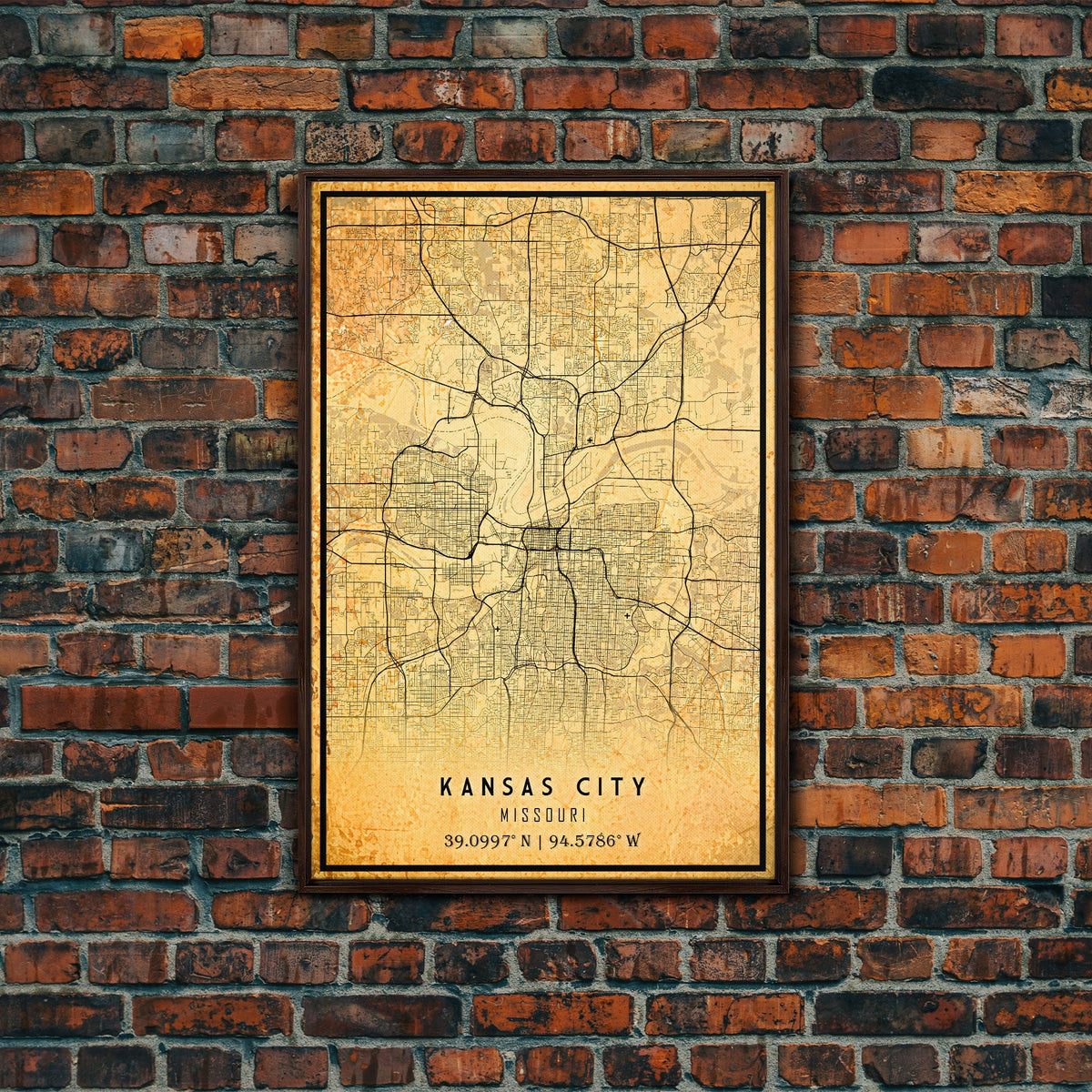 Kansas City Map Print, Kansas Gifts, Map of Kansas City, Kansas City M