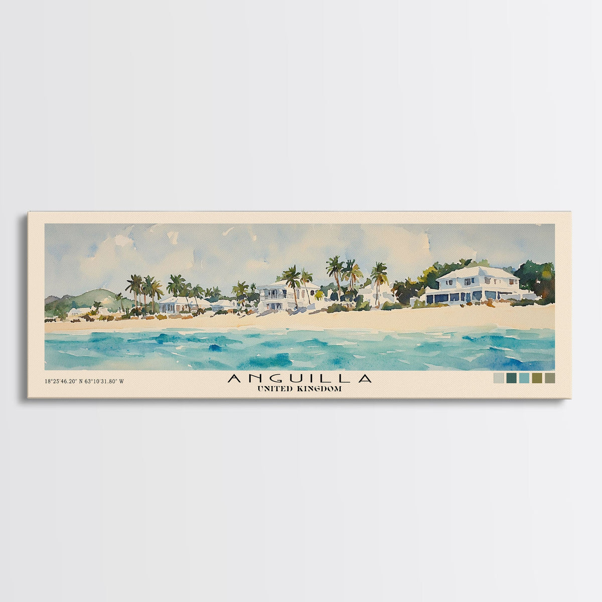 Anguilla, United Kingdom Watercolor Print, Vacation Gift, United Kingd