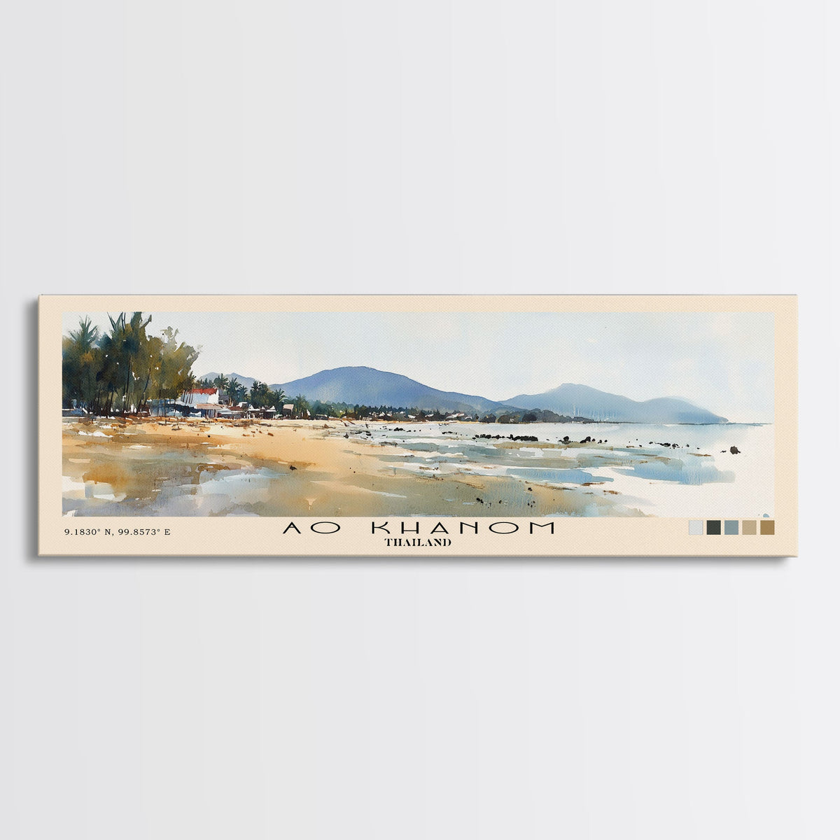 Ao Khanom, Thailand Watercolor Print, Vacation Gift, Thailand Wall Art