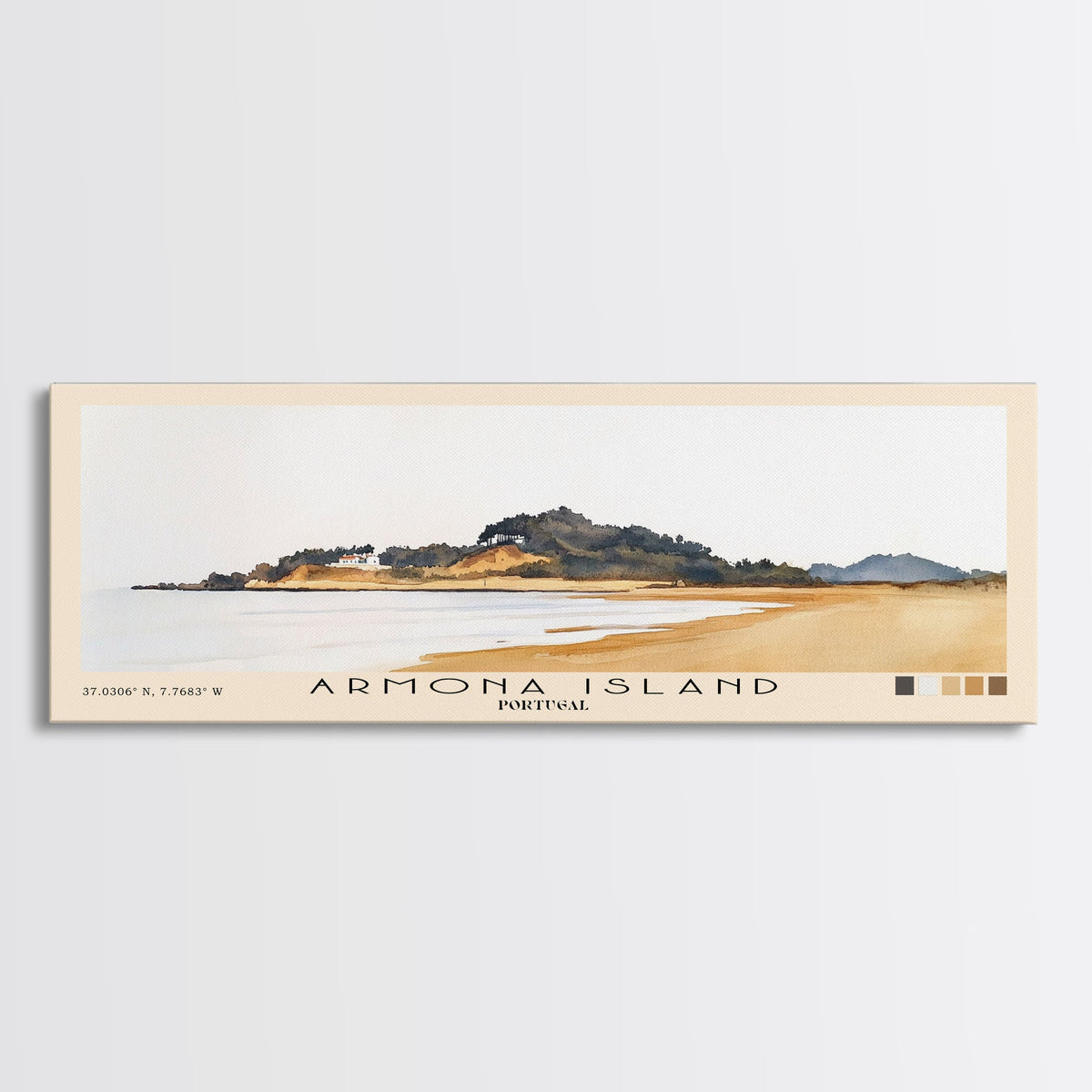 Armona Island, Portugal Watercolor Beach Print, Vacation Gift, Portuga