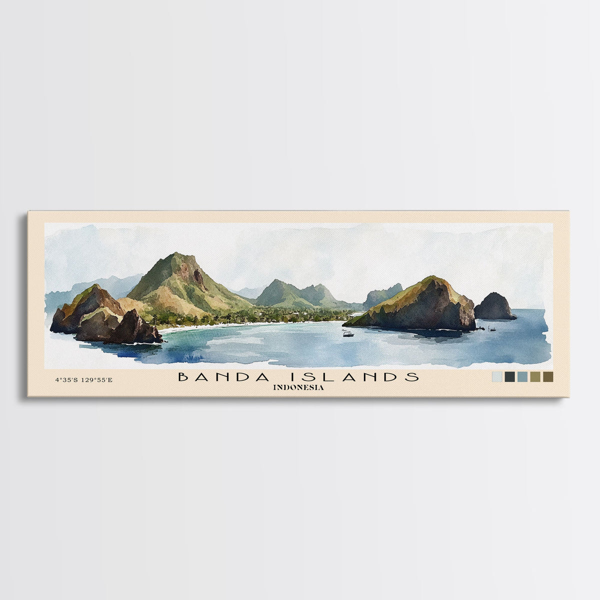 Banda Islands, Indonesia Watercolor Print, Vacation Gift, Indonesia Wa