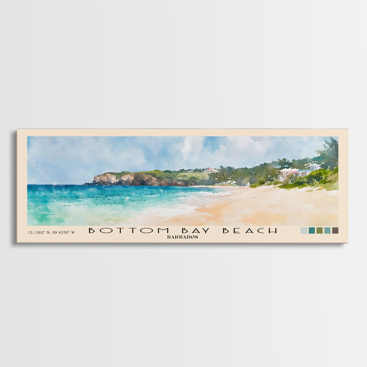Bottom Bay Beach, Barbados Watercolor Print, Vacation Gift, Barbados W