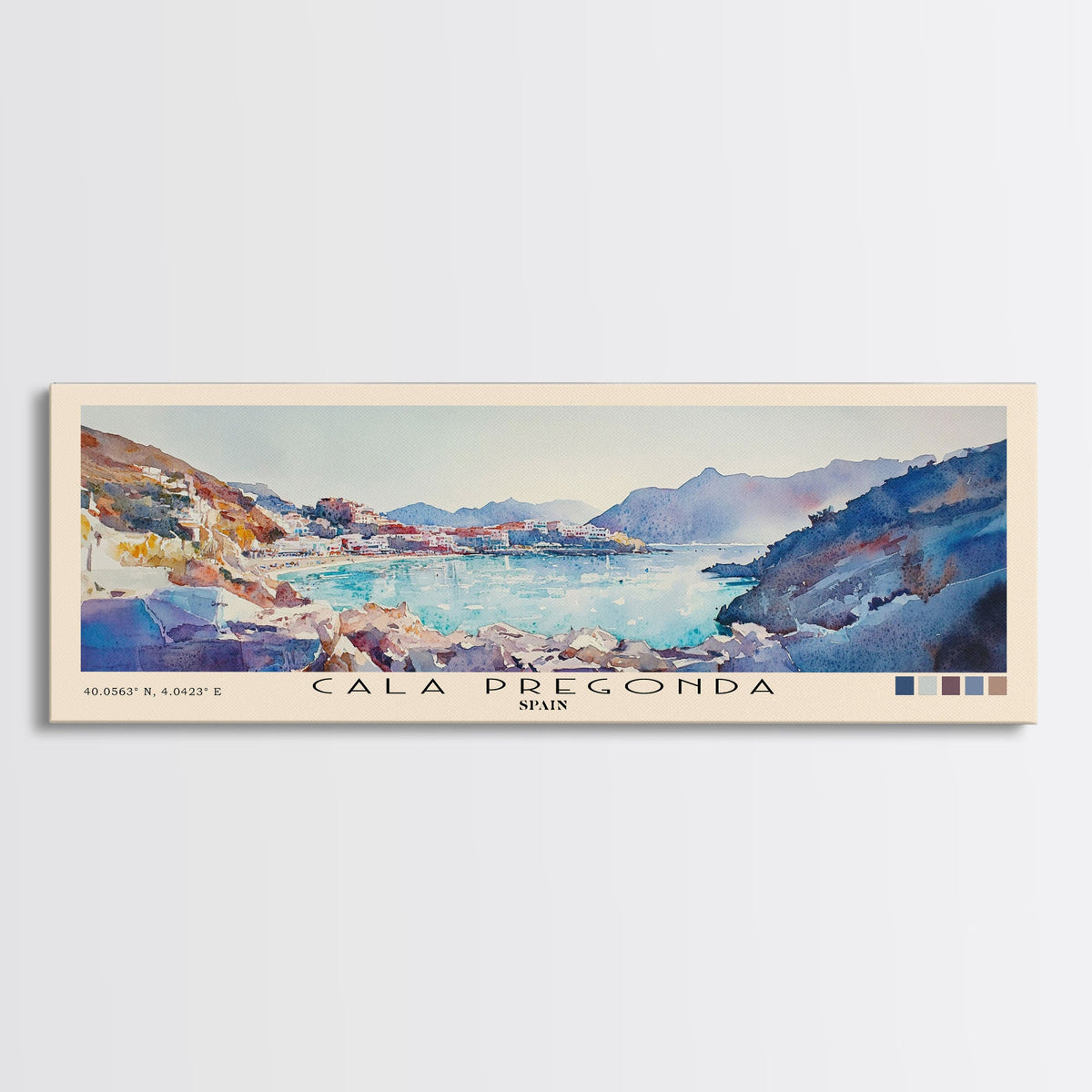 Cala Pregonda, Spain Watercolor Print, Vacation Gift, Spain Wall Art,