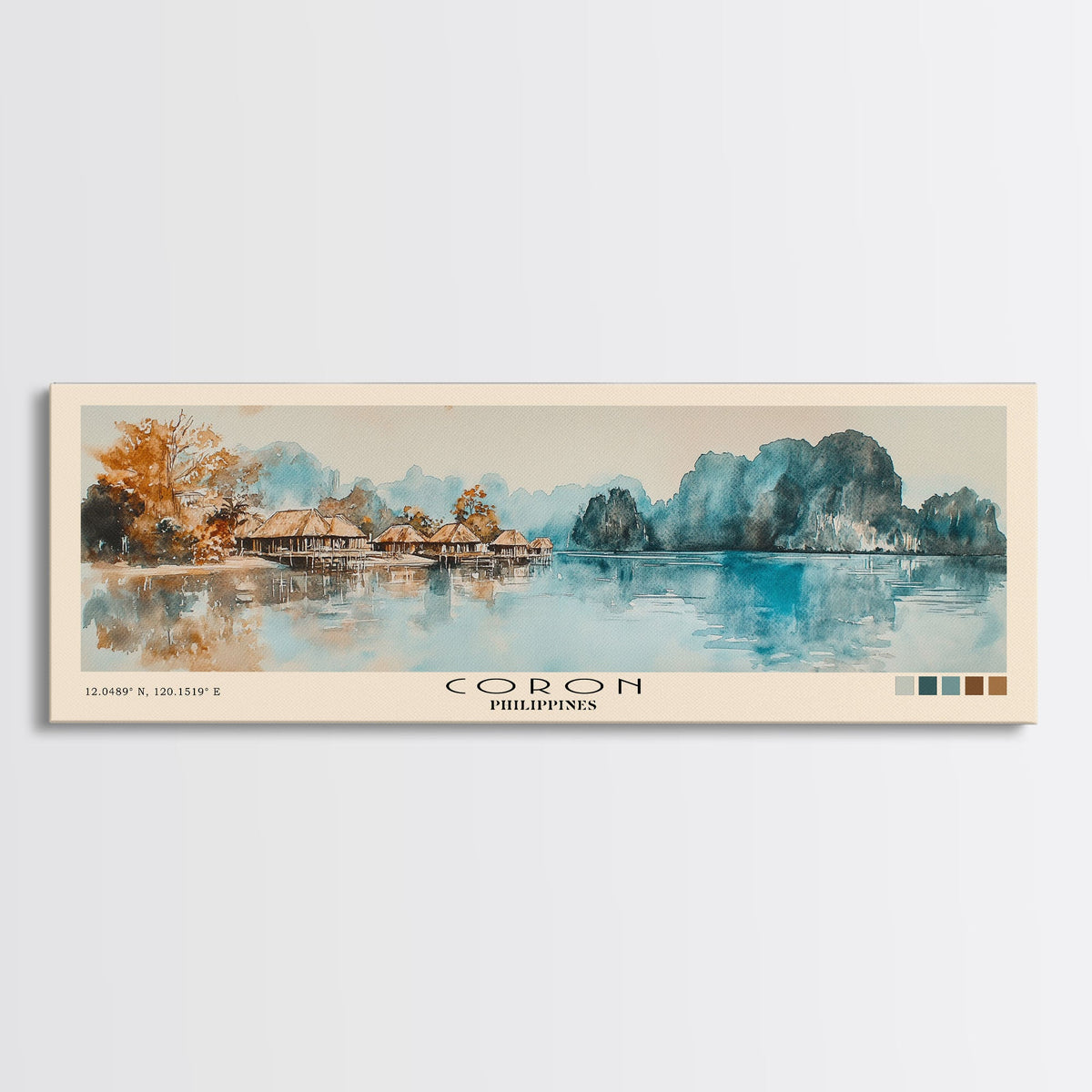 Coron, Philippines Watercolor Print, Vacation Gift, Philippines Wall A