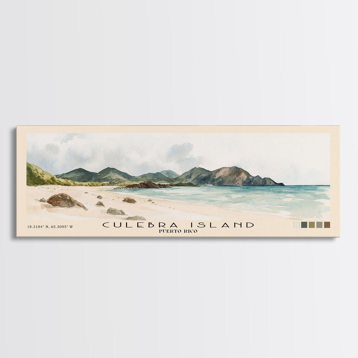 Culebra Island, Puerto Rico Watercolor Print, Vacation Gift, Puerto Ri