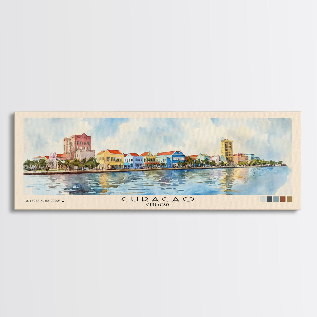 Curacao, Curacao Watercolor Beach Print, Vacation Gift, Curacao Wall A