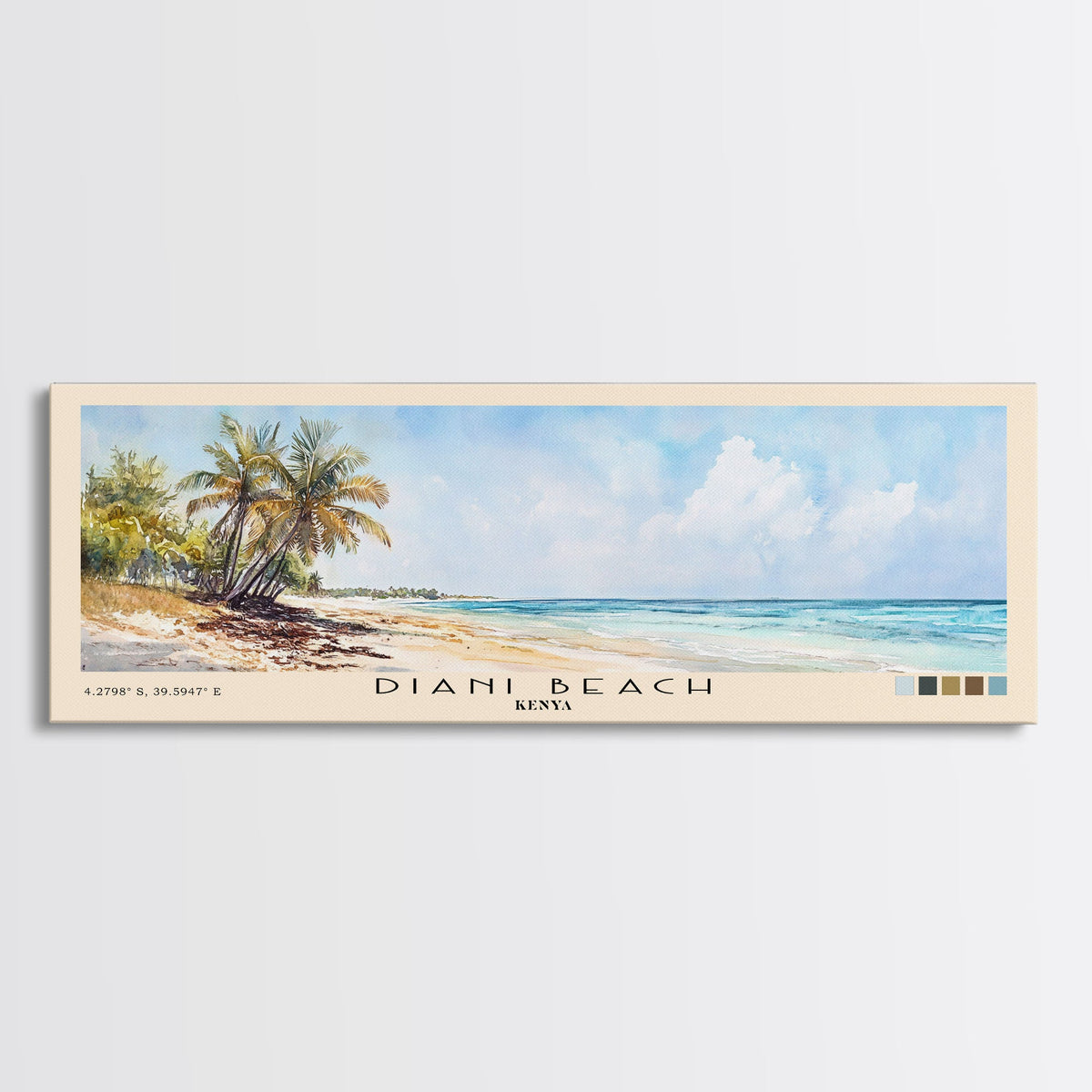 Diani Beach, Kenya Watercolor Print, Vacation Gift, Kenya Wall Art, Va