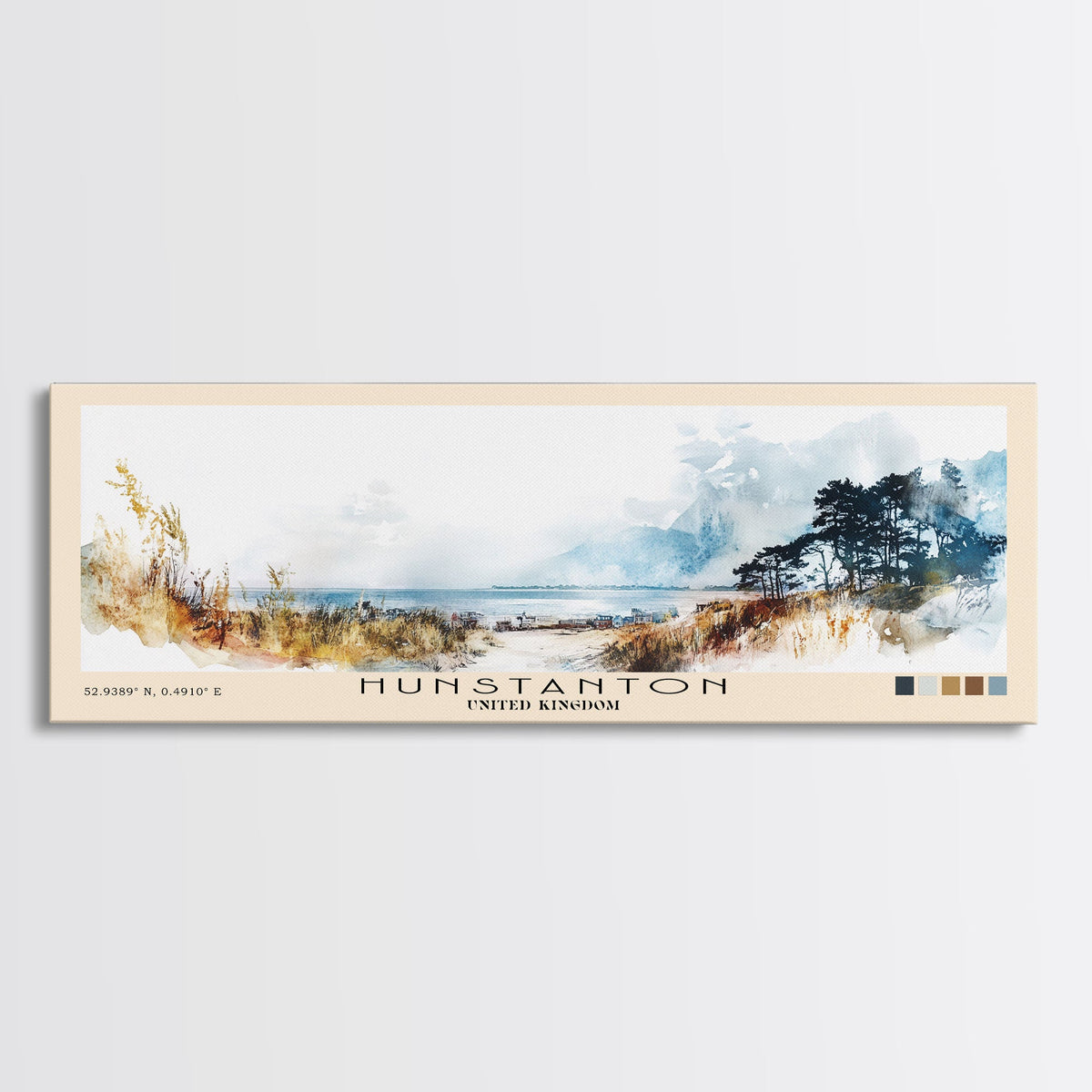 Hunstanton, United Kingdom Watercolor Print, Vacation Gift, United Kin
