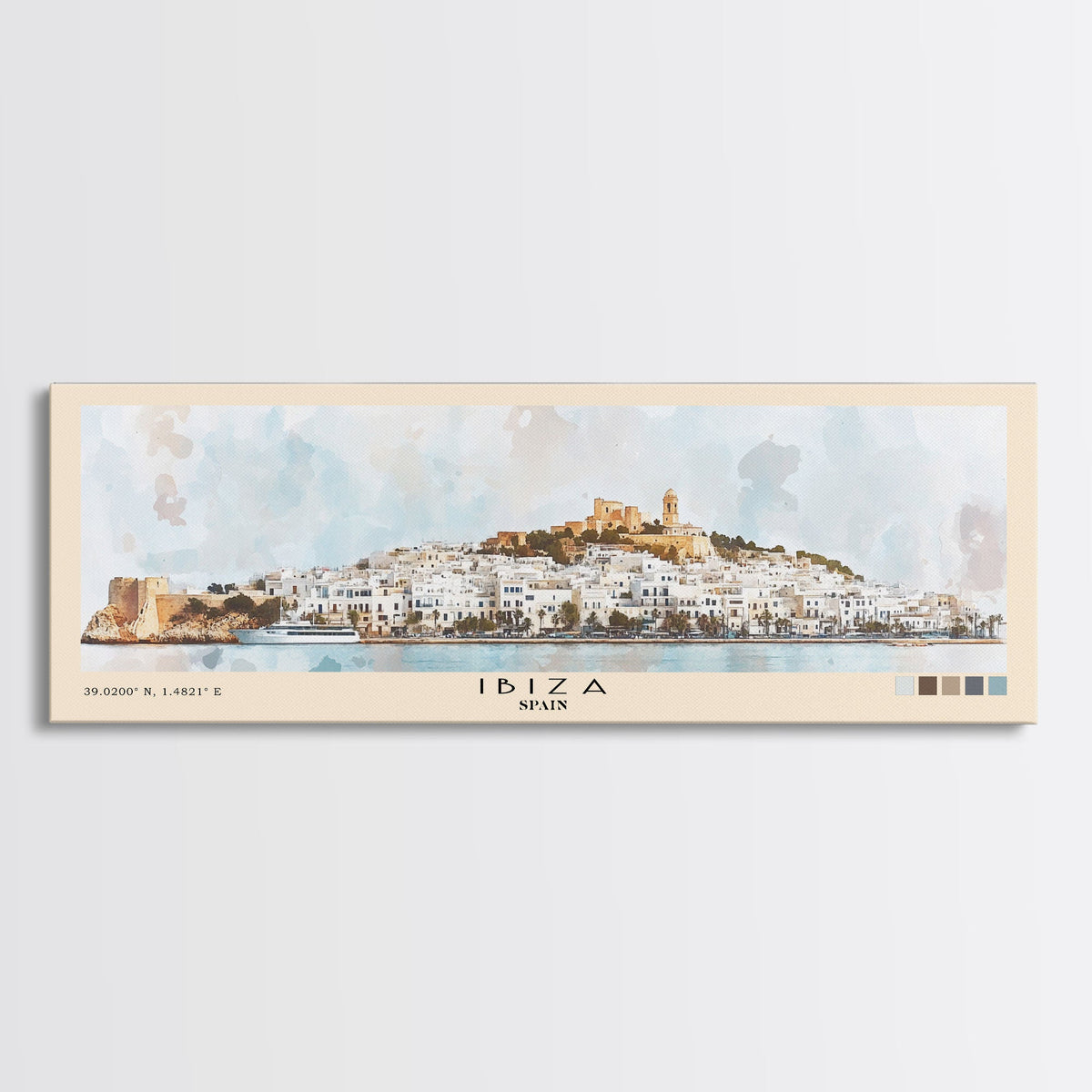 Ibiza, Spain Watercolor Print, Vacation Gift, Spain Wall Art, Beach Pa