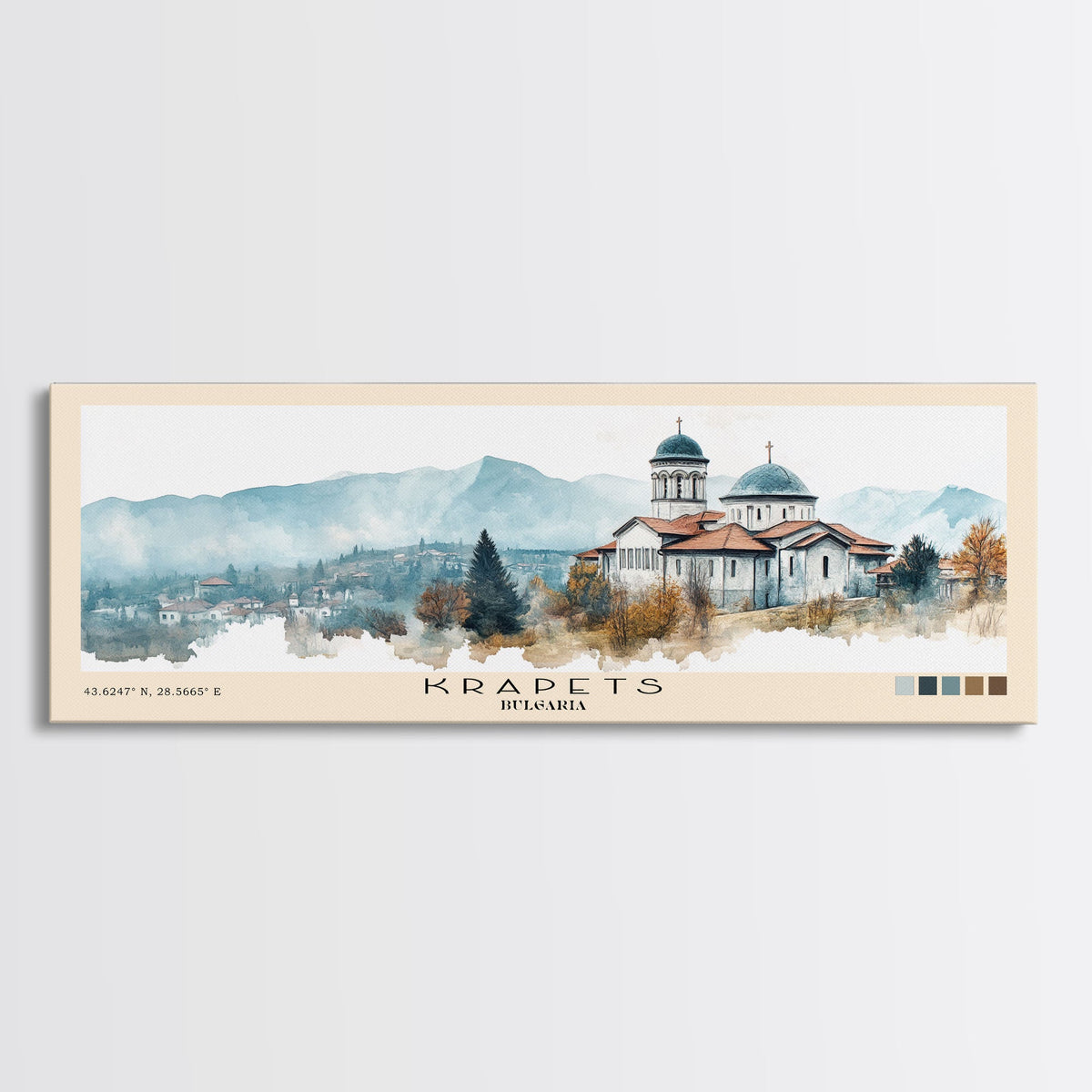 Krapets, Bulgaria Watercolor Print, Vacation Gift, Bulgaria Wall Art,