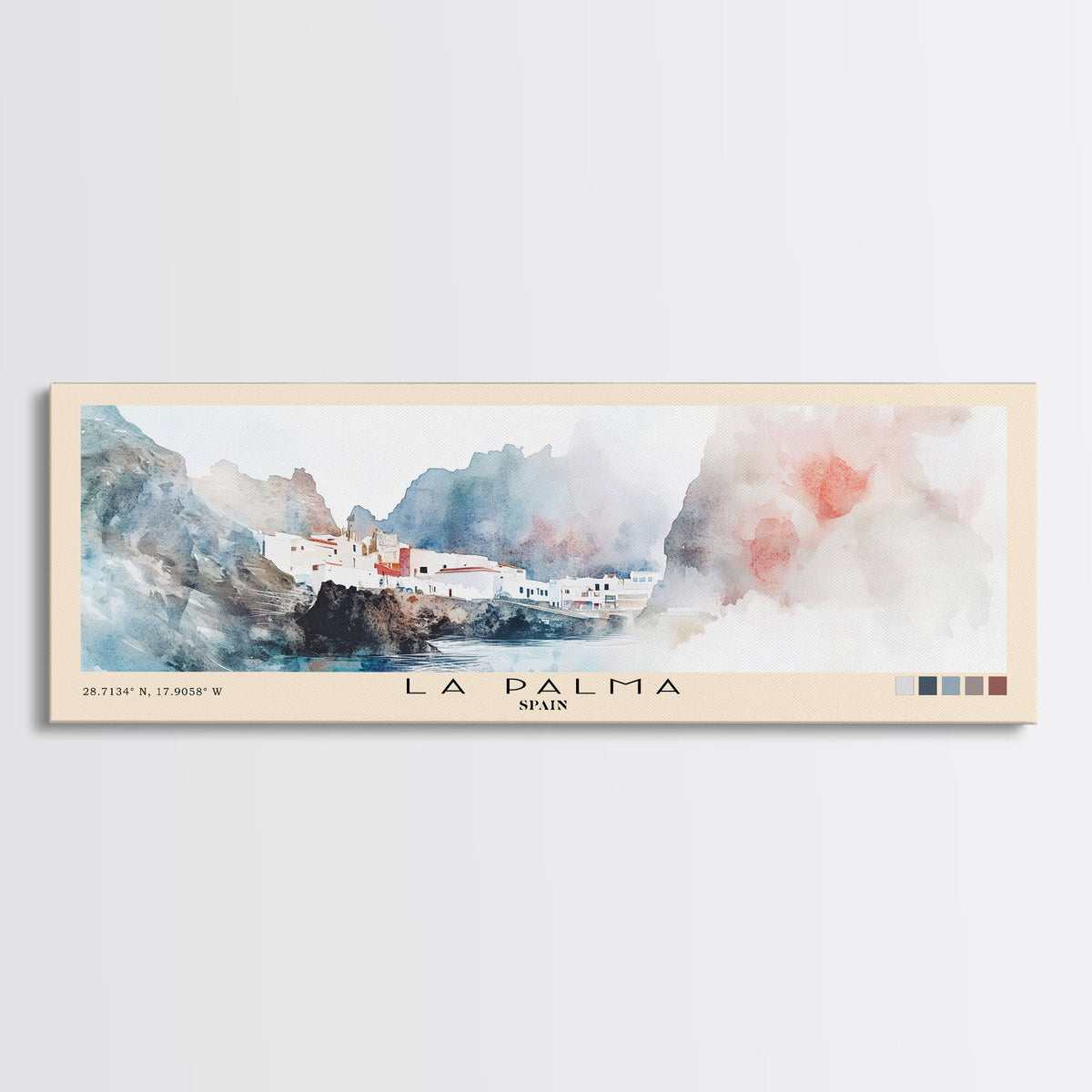 La Palma, Spain Watercolor Print, Vacation Gift, Spain Wall Art, Beach