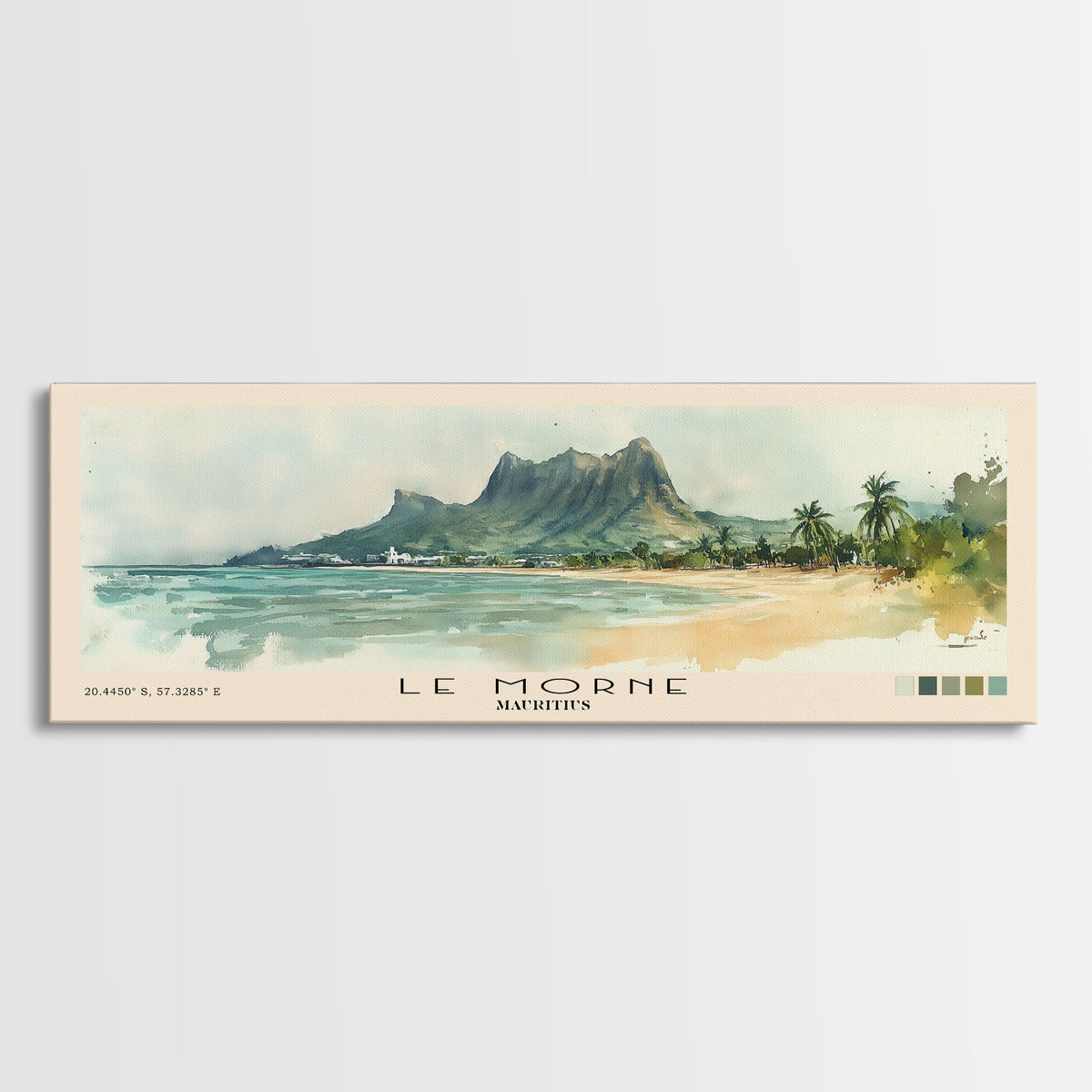 Le Morne, Mauritius Watercolor Print, Vacation Gift, Mauritius Wall Ar