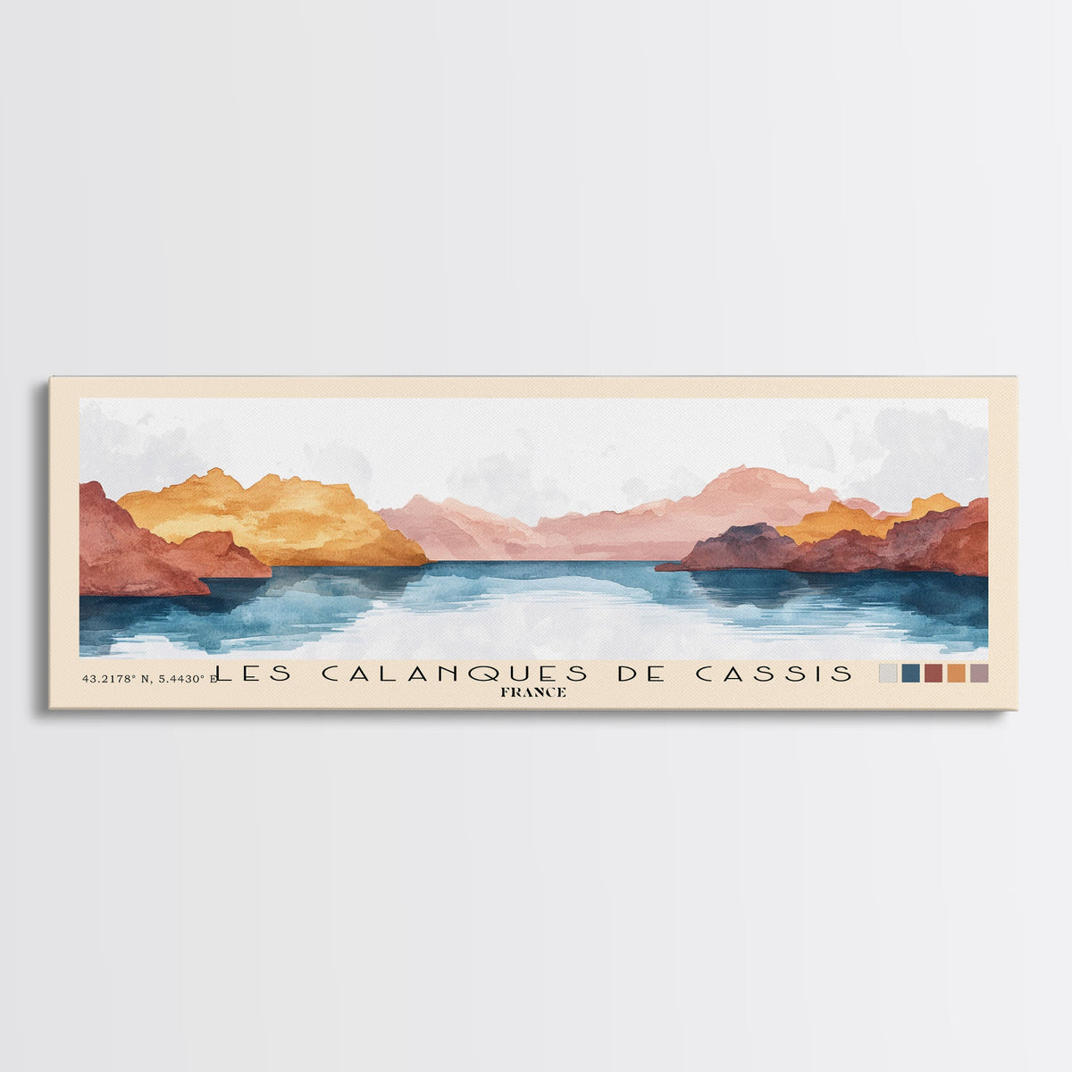 Les Calanques de Cassis, France Watercolor Print, Vacation Gift, Franc