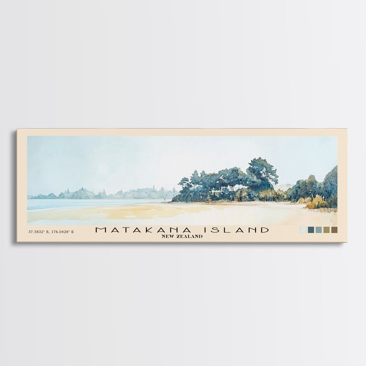 Matakana Island, New Zealand Watercolor Print, Vacation Gift, New Zeal
