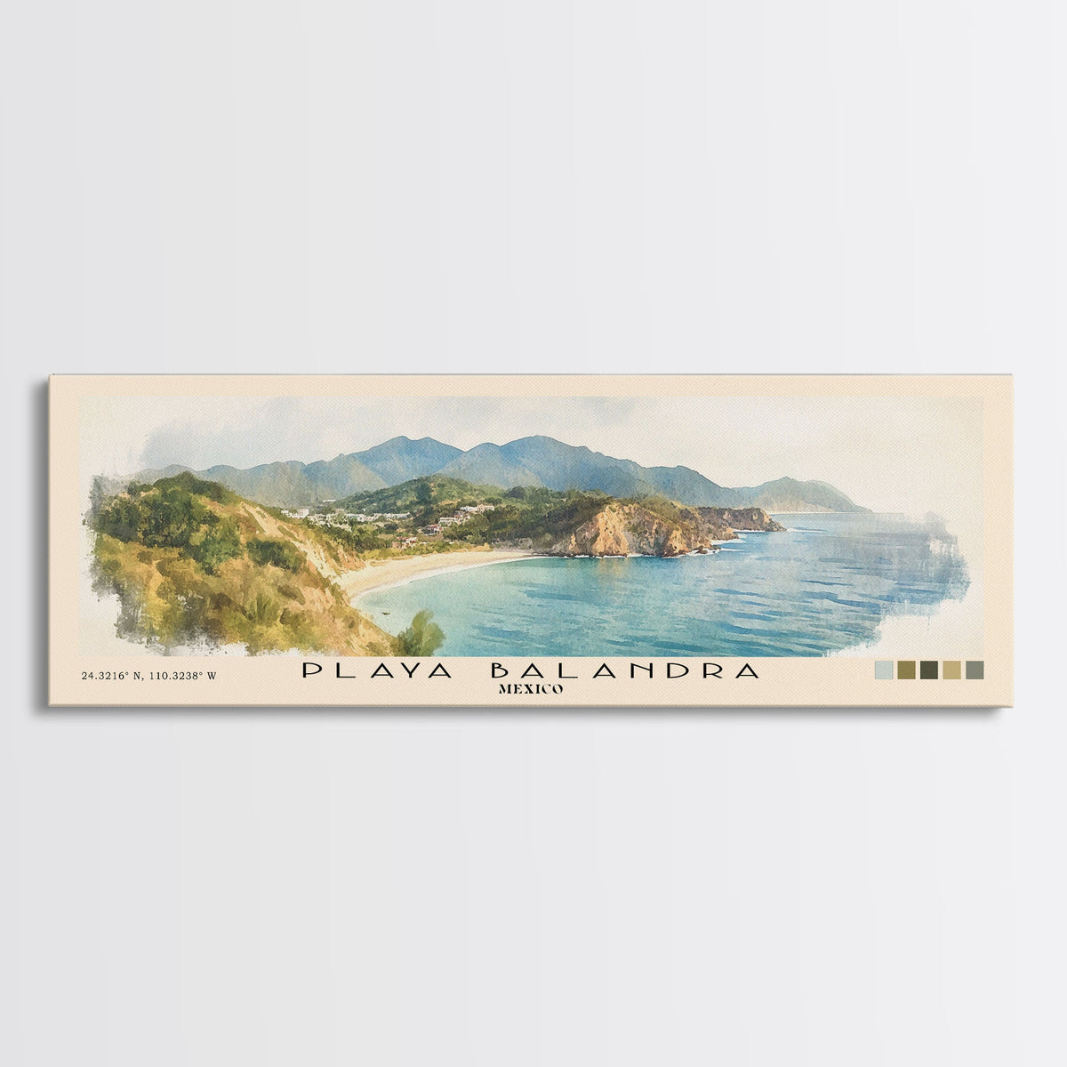 Playa Balandra, Mexico Watercolor Print, Vacation Gift, Mexico Wall Ar
