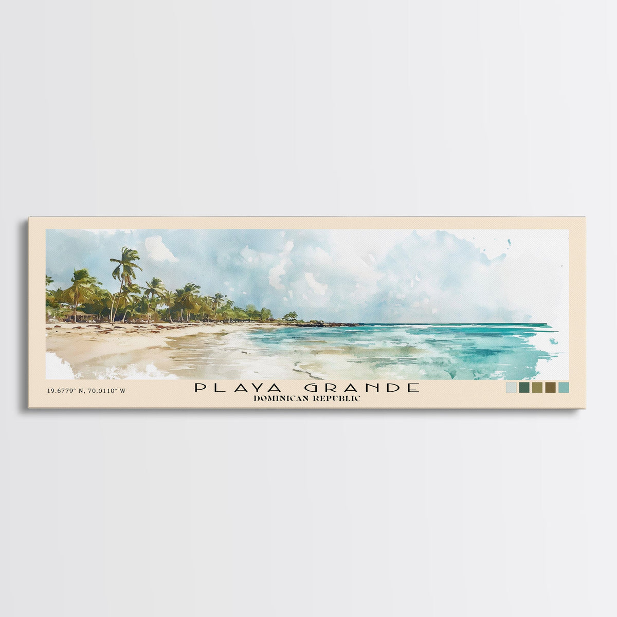 Playa Grande, Dominican Republic Watercolor Beach Print, Vacation Gift