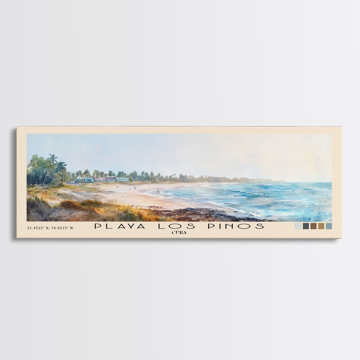 Playa Los Pinos, Cuba Watercolor Print, Vacation Gift, Cuba Wall Art,