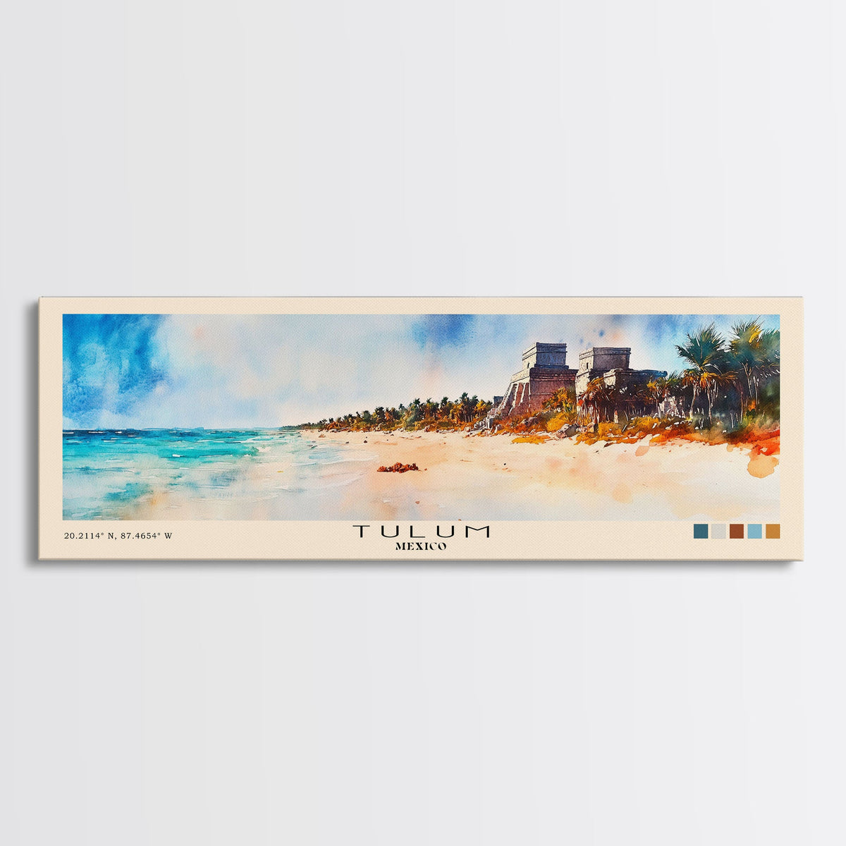 Tulum, Mexico Watercolor Print, Vacation Gift, Mexico Wall Art, Beach