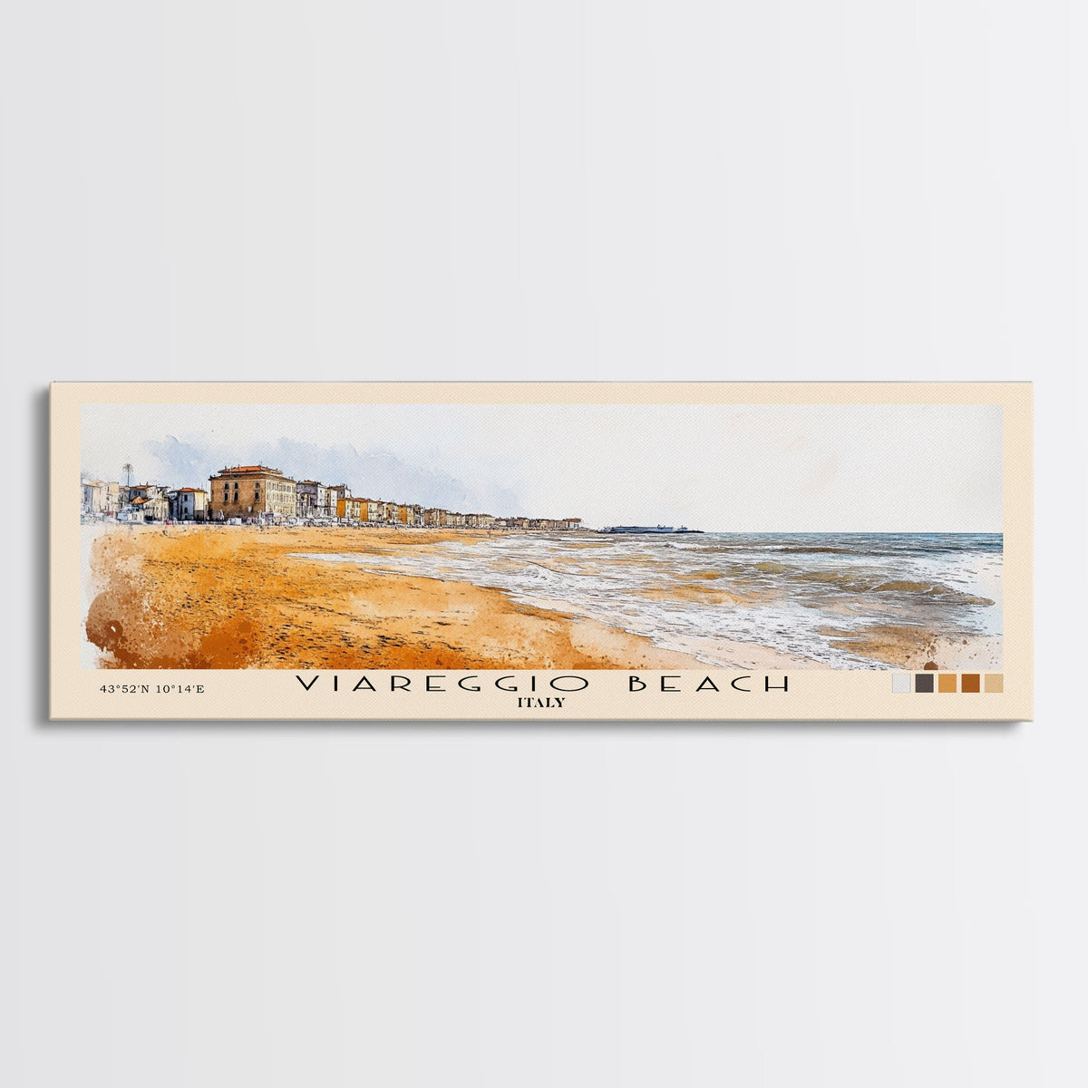 Viareggio Beach, Italy Watercolor Beach Print, Vacation Gift, Italy Wa