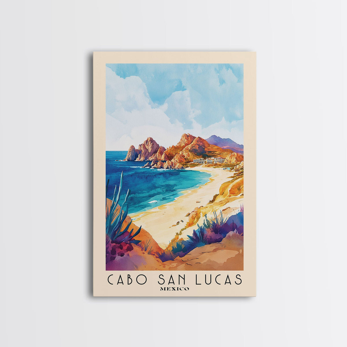 Cabo San Lucas, Mexico Watercolor Print, Vacation Gift, Mexico Wall Ar