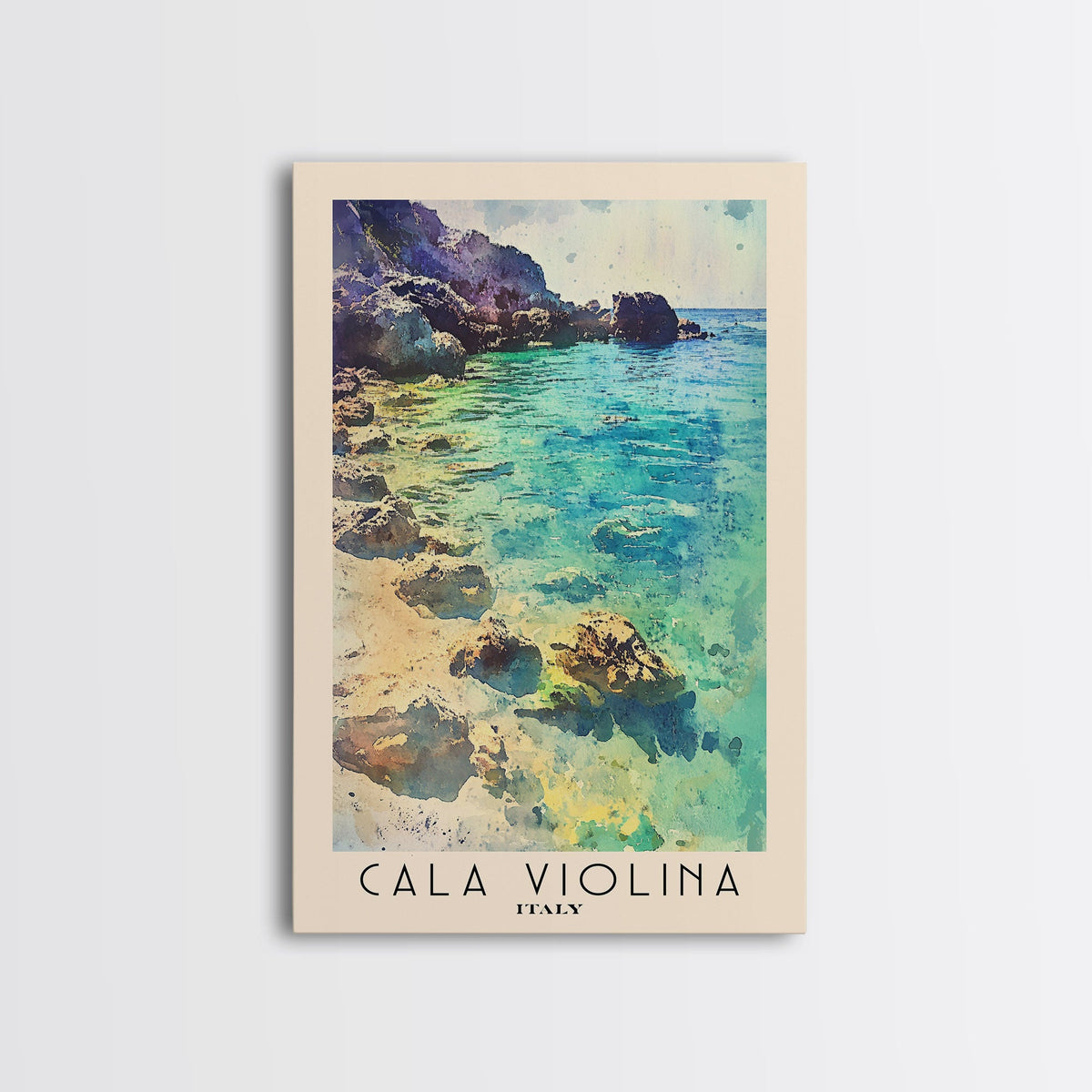 Cala Violina, Italy Watercolor Print, Vacation Gift, Italy Wall Art, B