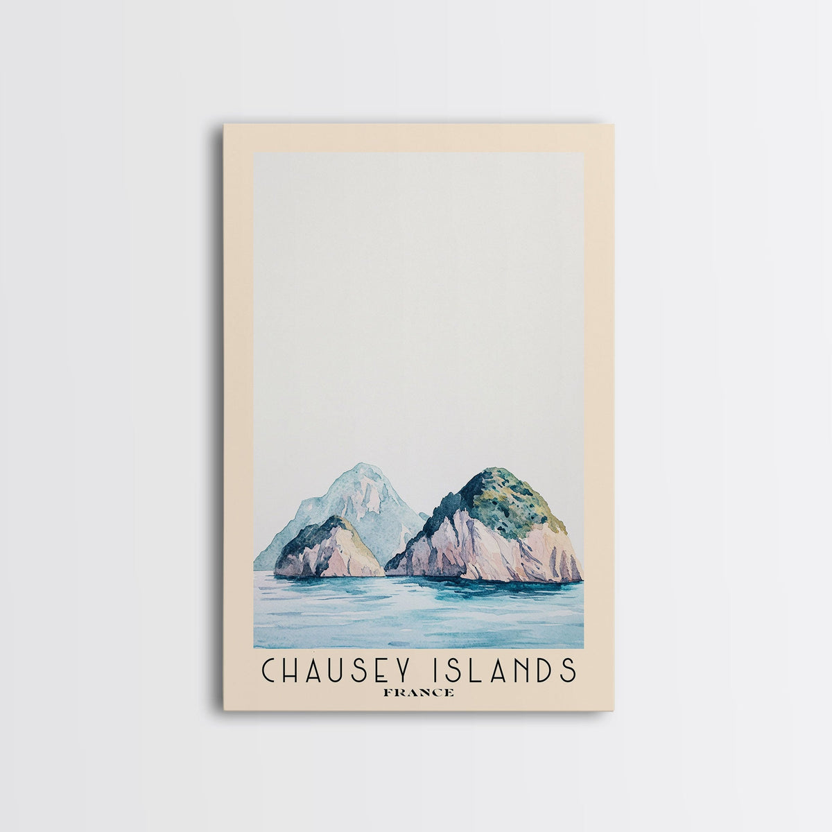 Chausey Islands, France Watercolor Beach Print, Vacation Gift, France