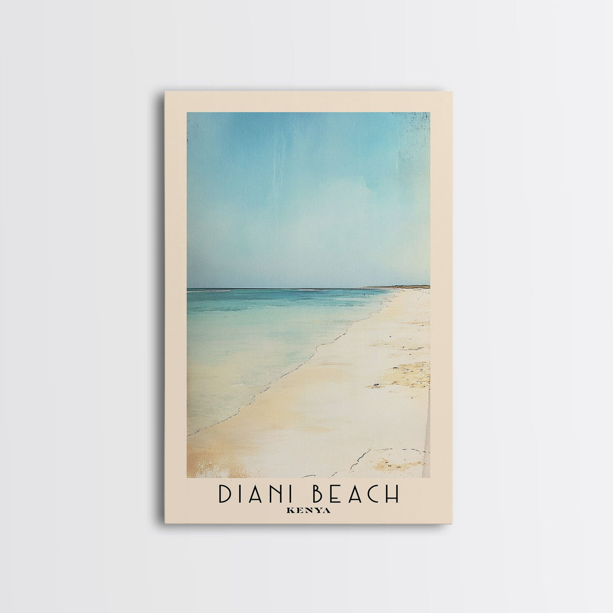 Diani Beach, Kenya Watercolor Beach Print, Vacation Gift, Kenya Wall A