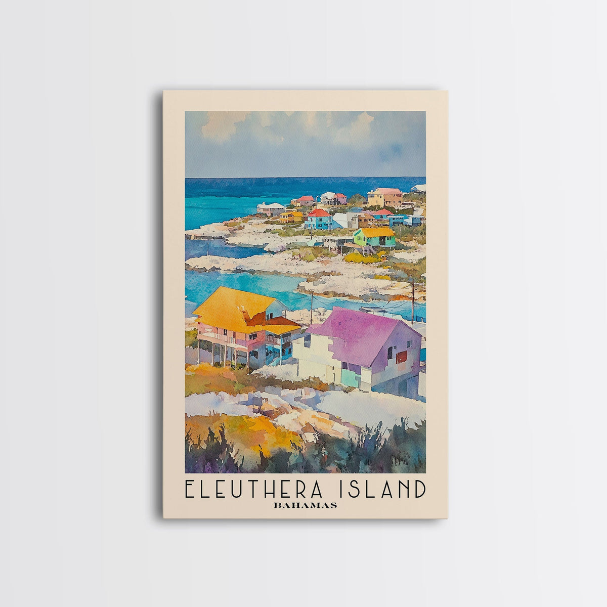 Eleuthera Island, Bahamas Watercolor Print, Vacation Gift, Bahamas Wal