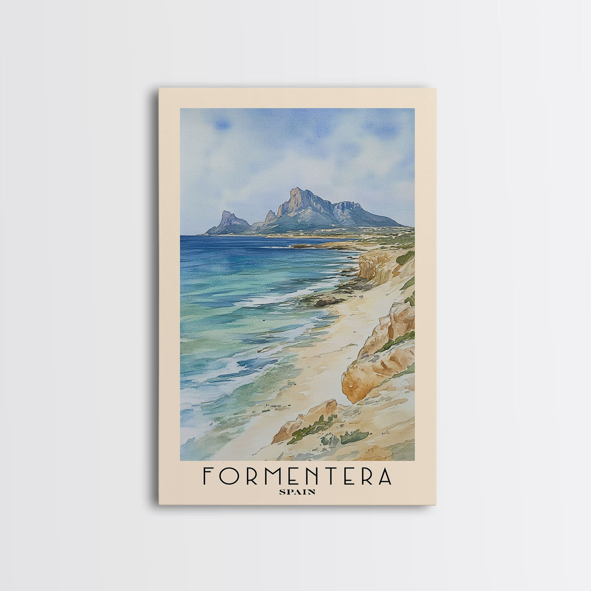 Formentera, Spain Watercolor Print, Vacation Gift, Spain Wall Art, Bea