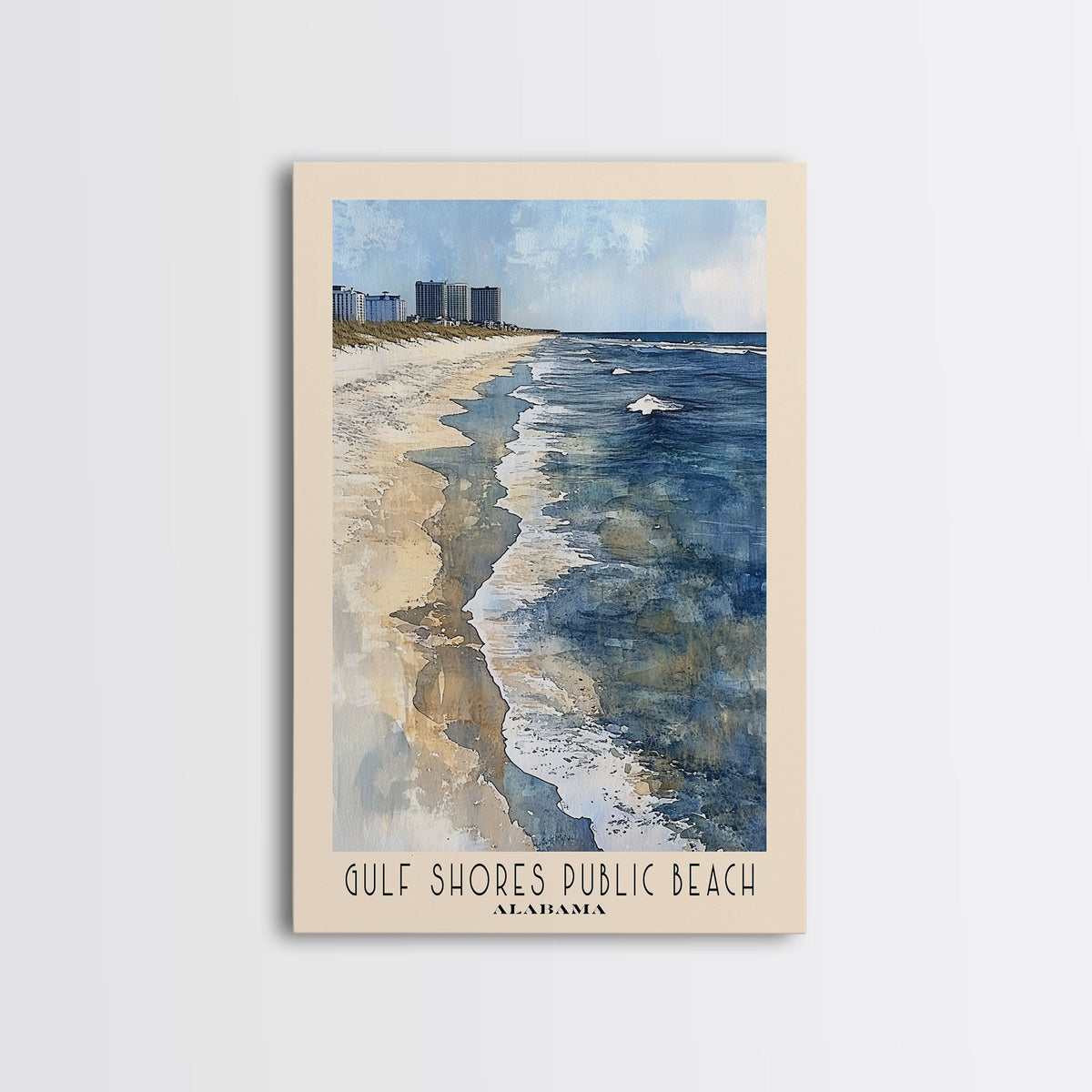 Gulf Shores Public Beach, Alabama Watercolor Print, Vacation Gift, Ala