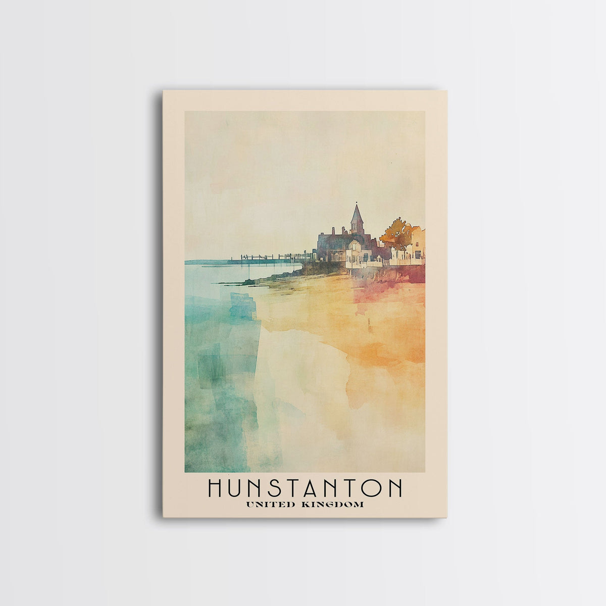 Hunstanton, United Kingdom Watercolor Print, Vacation Gift, United Kin