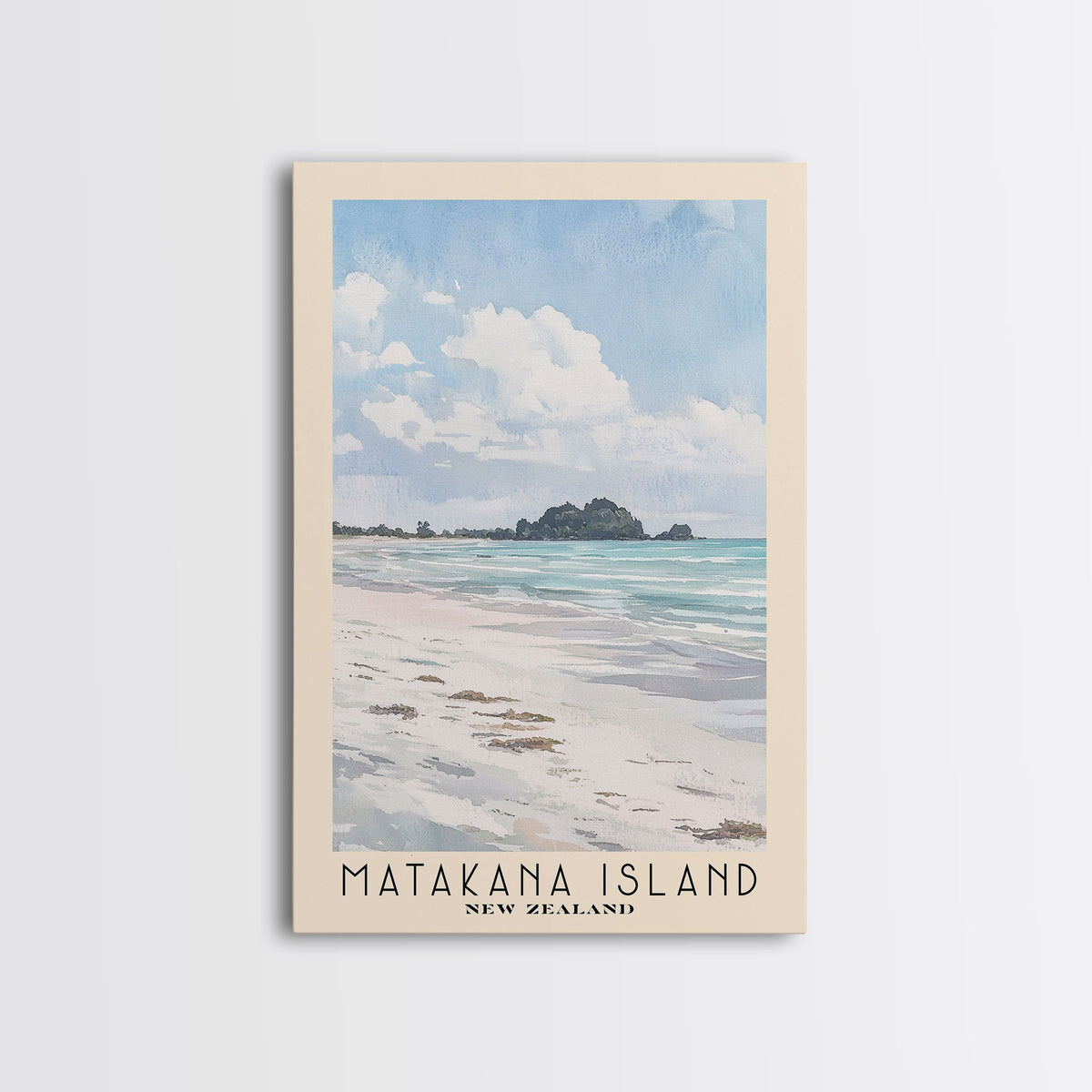 Matakana Island, New Zealand Watercolor Print, Vacation Gift, New Zeal