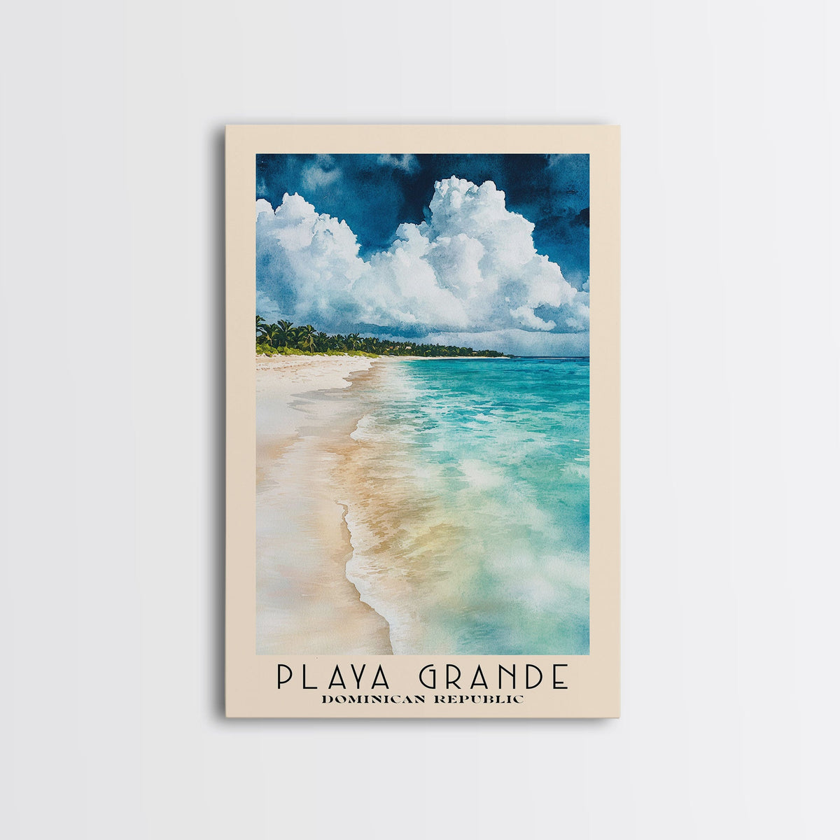 Playa Grande, Dominican Republic Watercolor Beach Print, Vacation Gift
