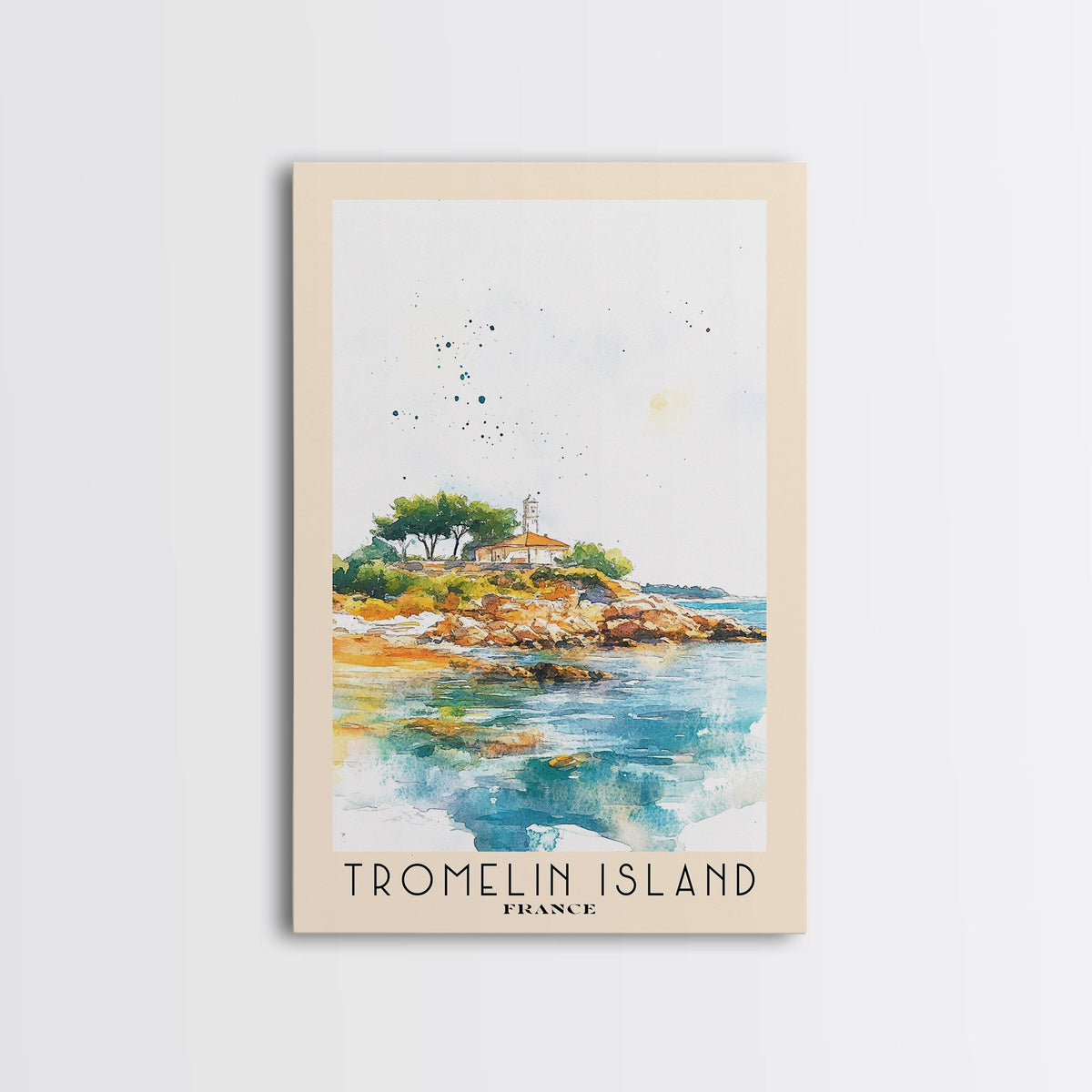 Tromelin Island, France Watercolor Beach Print, Vacation Gift, France