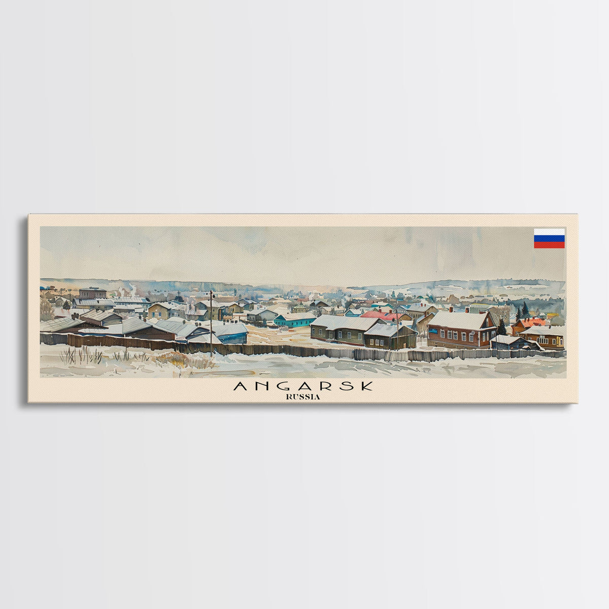 Angarsk Russia Panoramic Travel Poster, Framed Canvas Print or Metal W