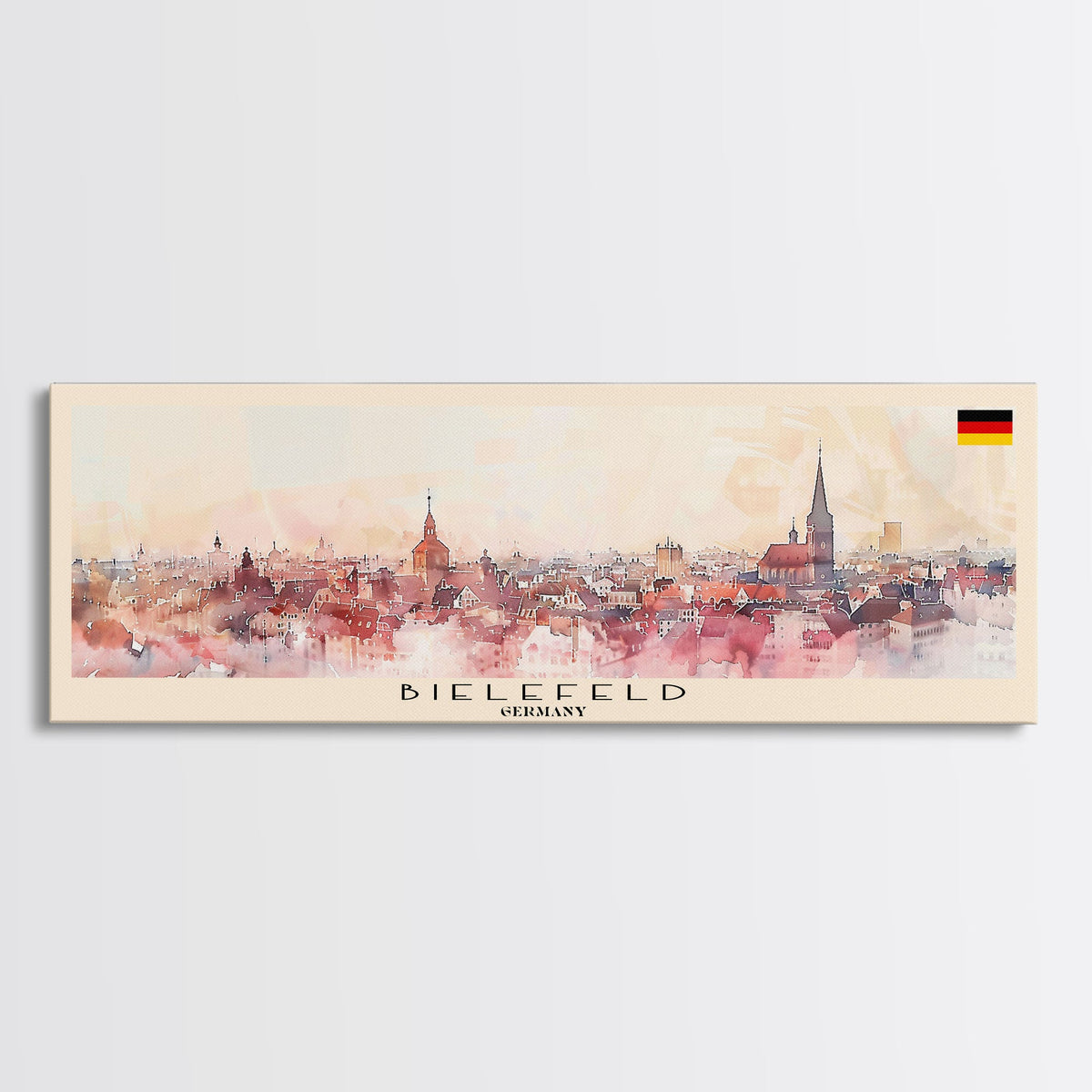 Bielefeld Germany Travel Print Wall Art, Panoramic City Art, Travel Ar