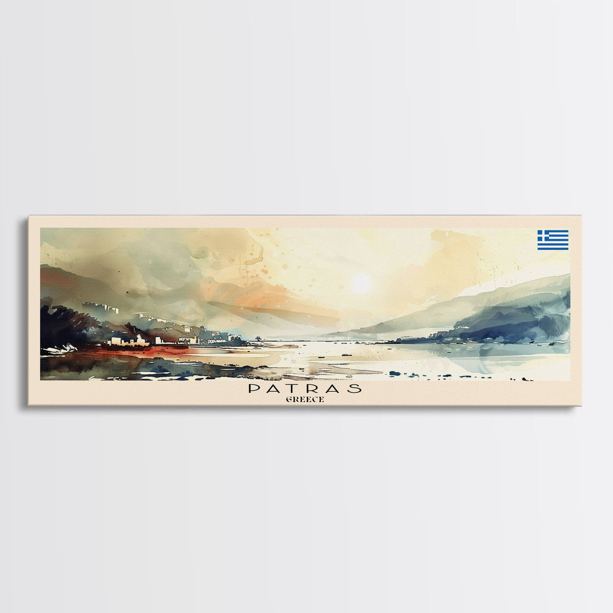 Patras Greece Travel Art, City Art, Framed Canvas Print or Metal Wall