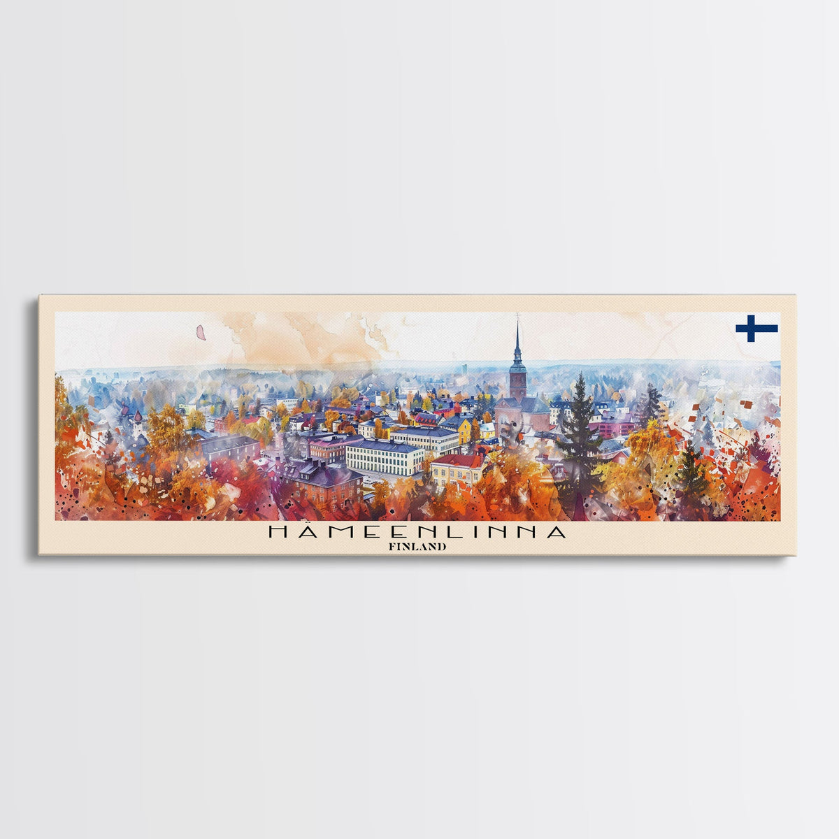 Hameenlinna Finland Travel Art, City Art, Framed Canvas Print or Metal