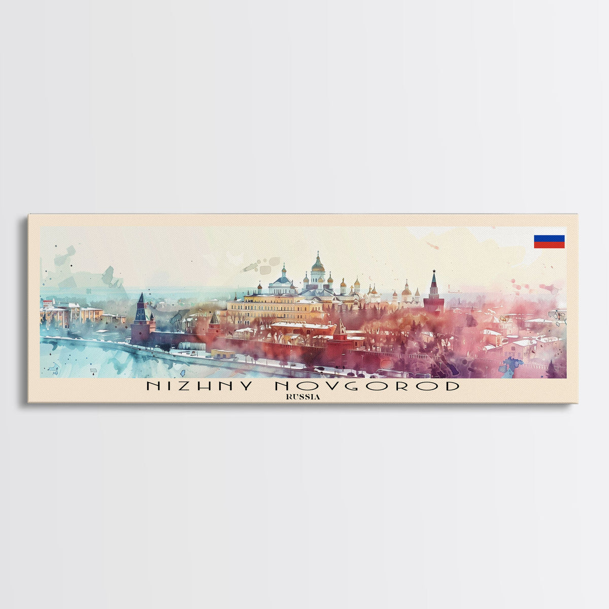 Nizhny Novgorod Panoramic Travel Poster, Framed Canvas Print or Metal