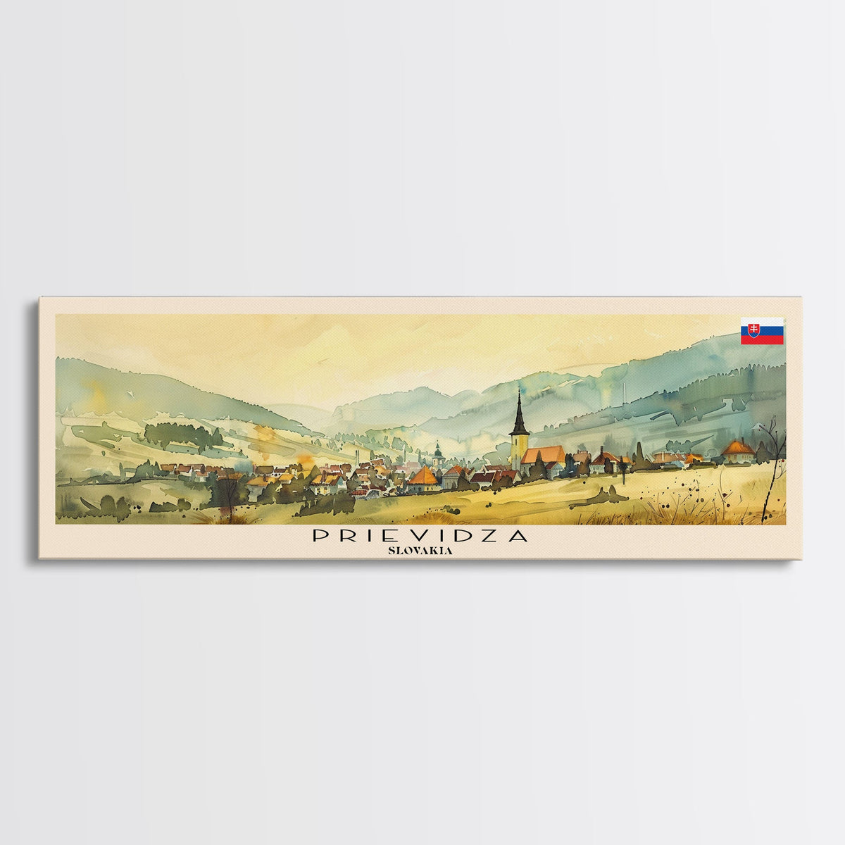 Prievidza Slovakia Travel Print Wall Art, Panoramic City Art, Travel A