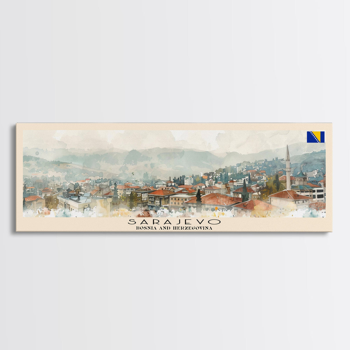 Sarajevo Bosnia Travel Art, City Art, Framed Canvas Print or Metal Wal