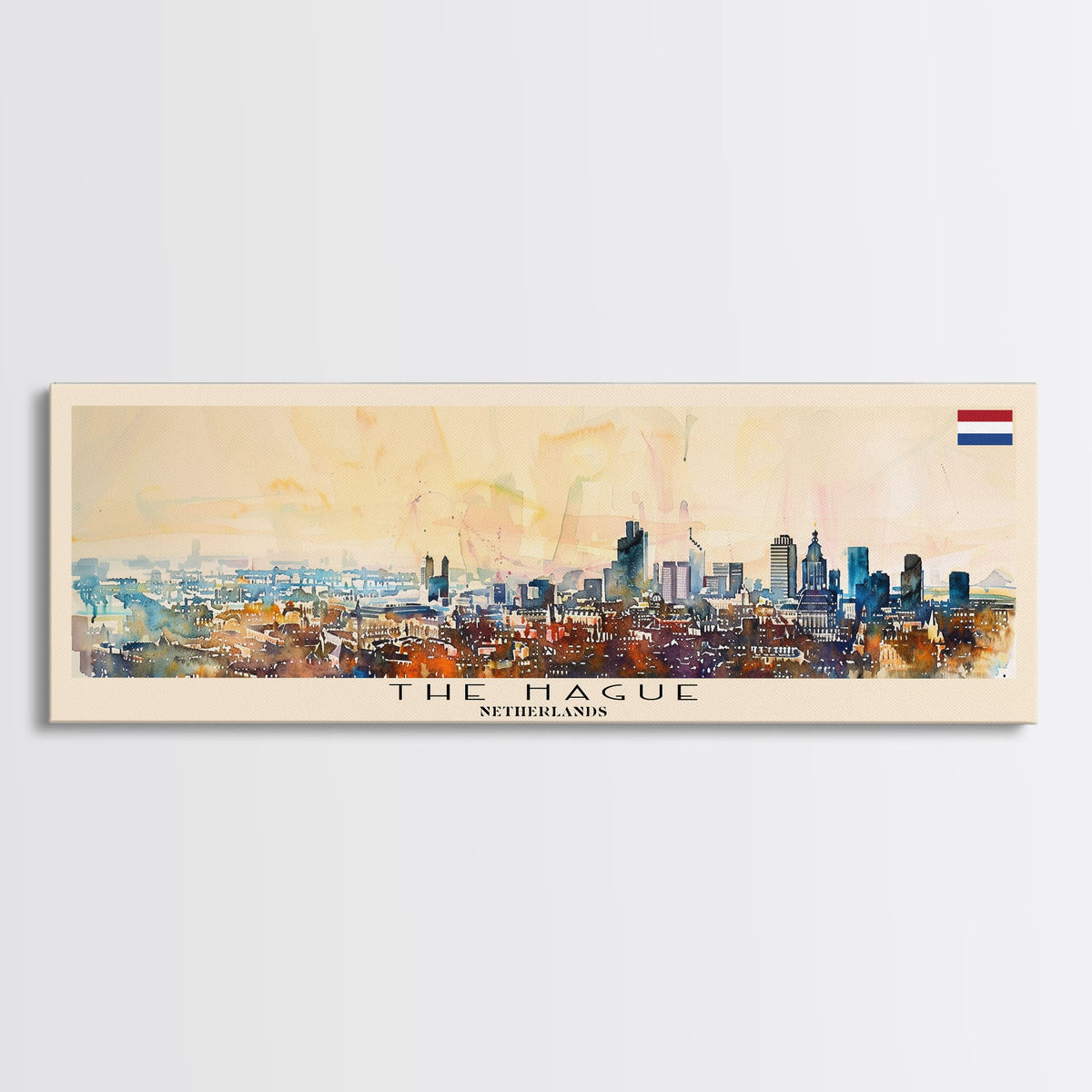 The Hague Netherlands Travel Print Wall Art, Panoramic City Art, Trave