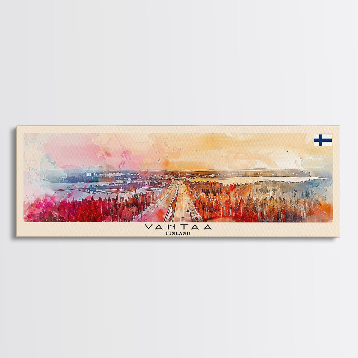 Vantaa Finland Travel Art, City Art, Framed Canvas Print or Metal Wall