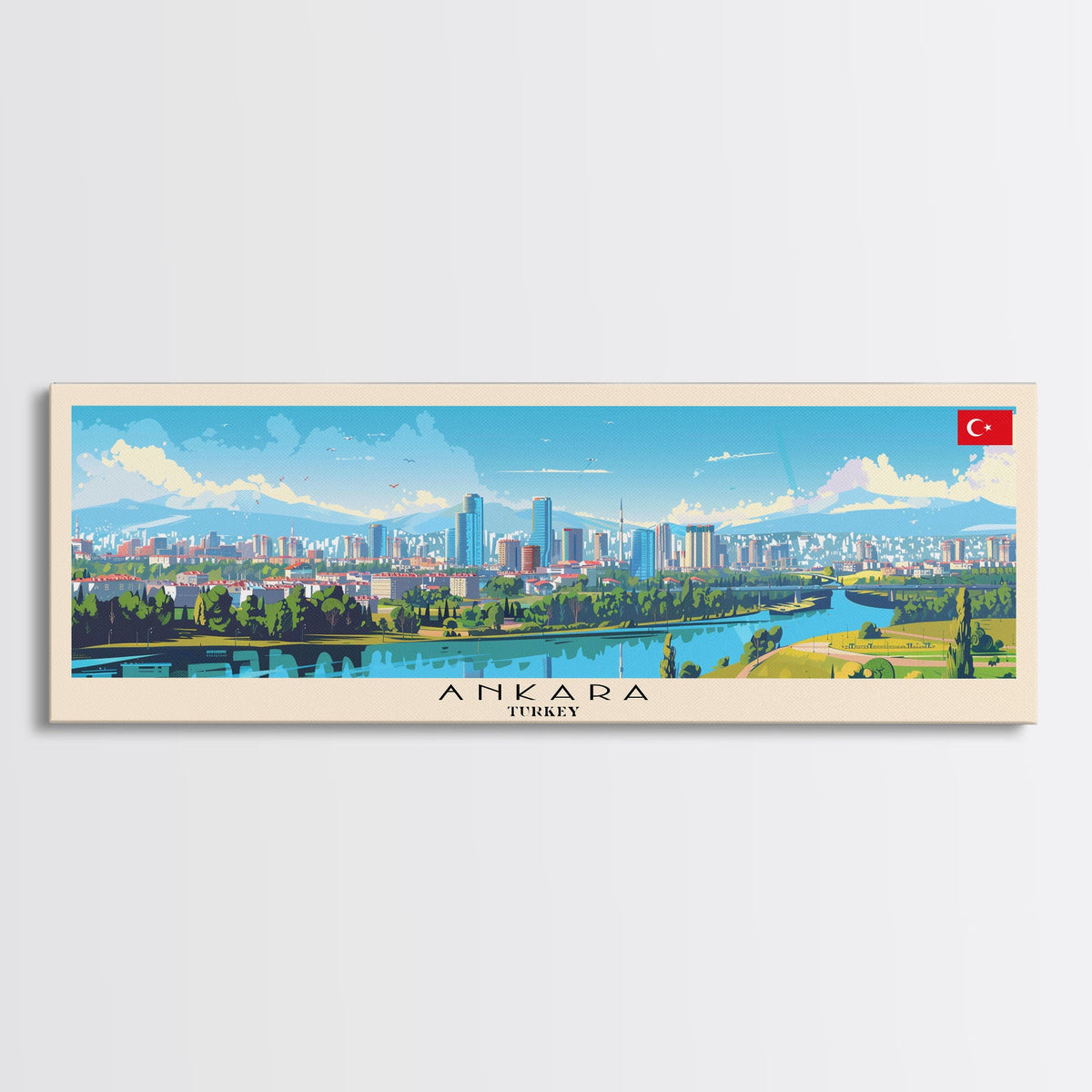 Ankara Turkey Travel Print Wall Art, Panoramic City Art, Travel Art, W