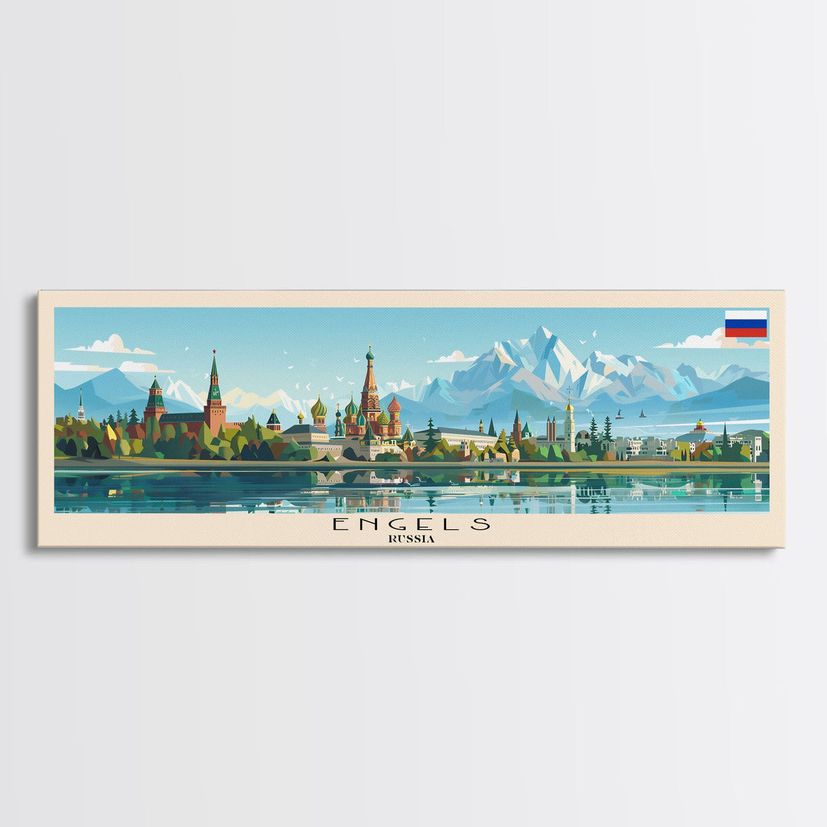 Engels Russia Panoramic Travel Poster, Framed Canvas Print or Metal Wa