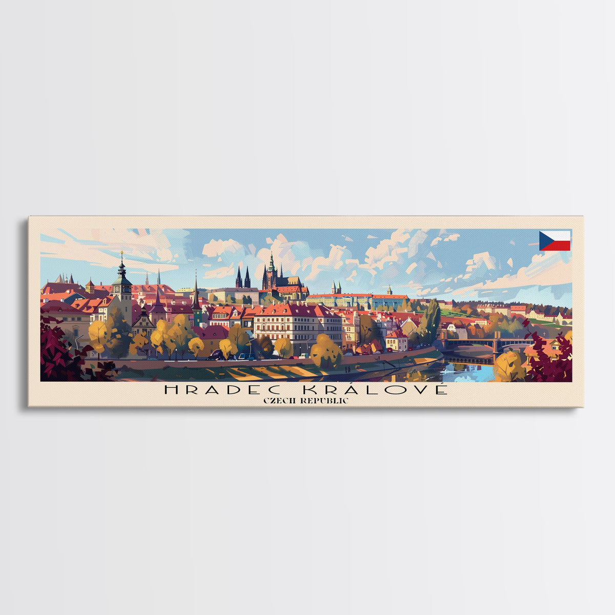 Hradec Czech Republic Travel Art, City Art, Framed Canvas Print or Met