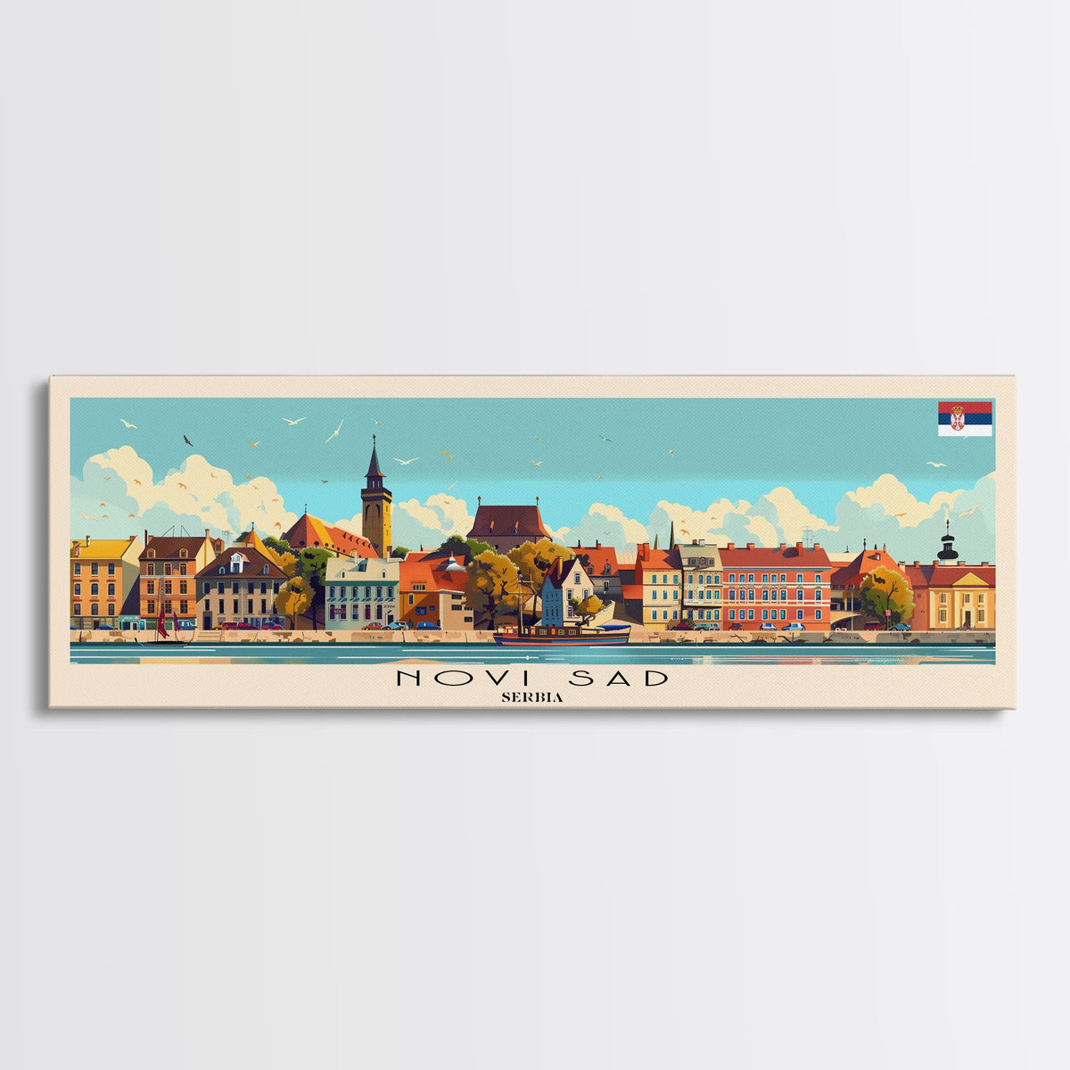 Novi Sad Serbia Travel Art, City Art, Framed Canvas Print or Metal Wal