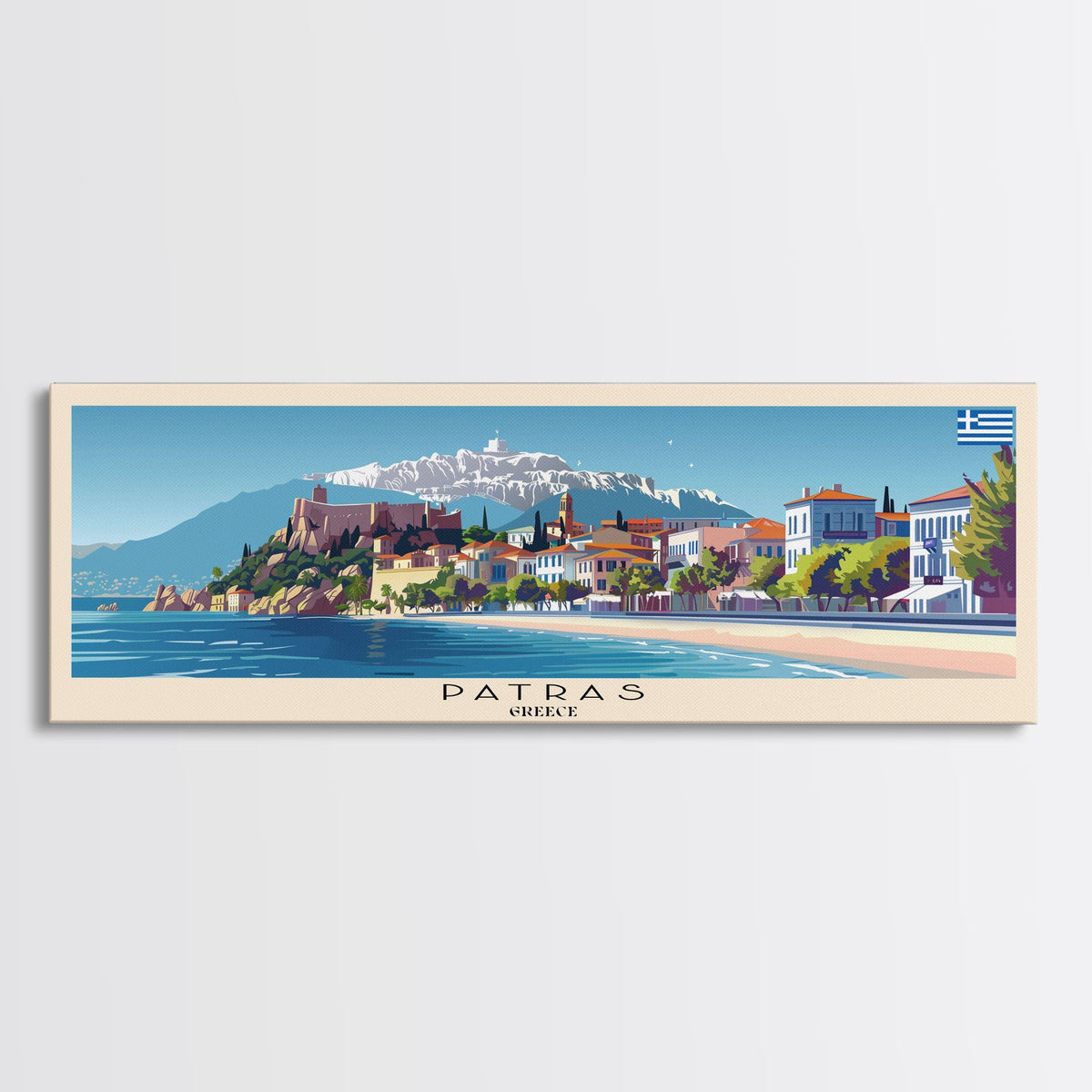 Patras Greece Travel Art, City Art, Framed Canvas Print or Metal Wall